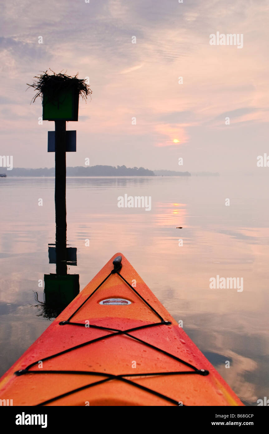 Kayak on the Magothy River near the mouth of the Chesapeake Bay Stock ...