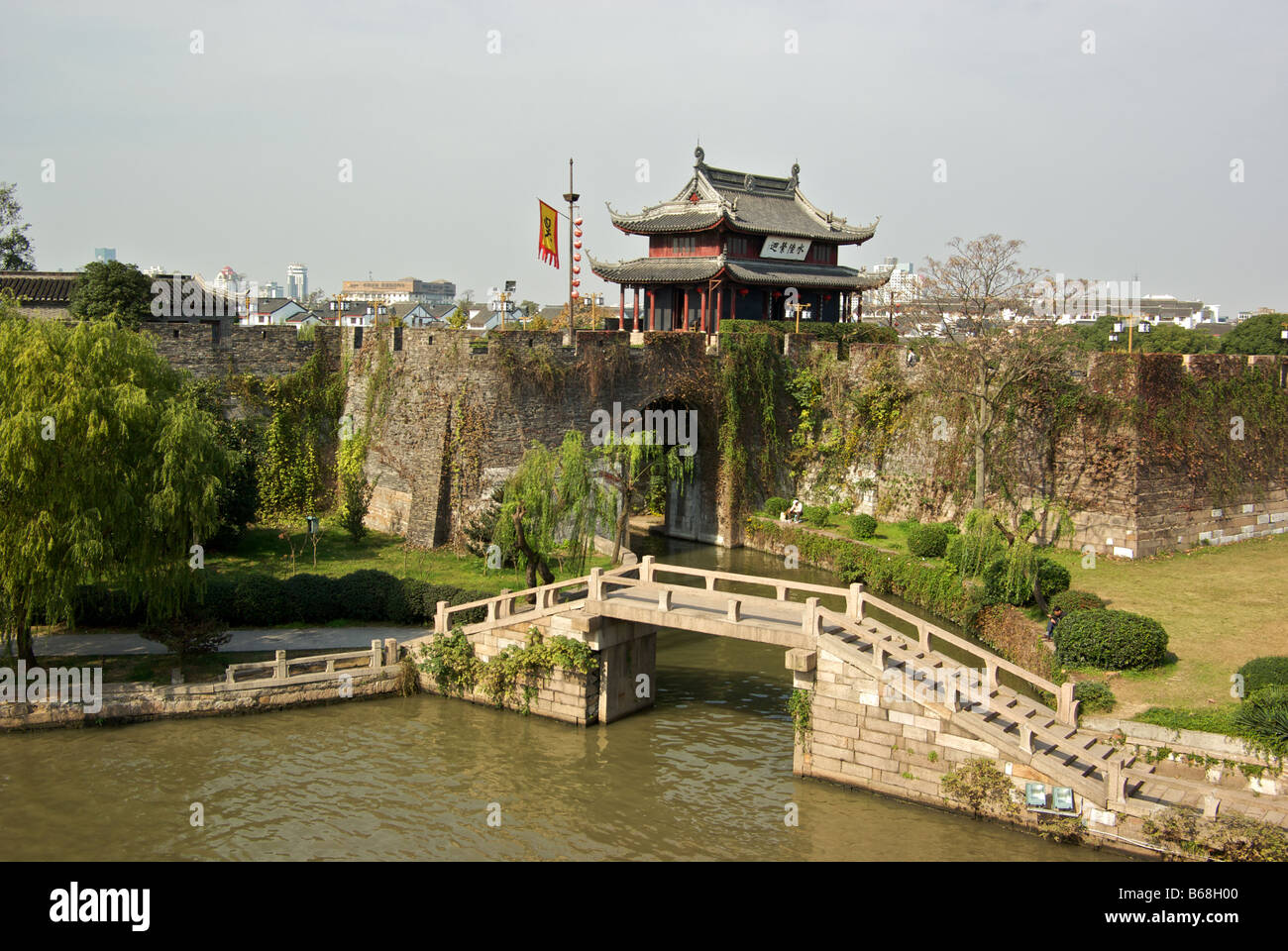 Panmen Land and Water Gate into Suzhou ancient walled city over ...