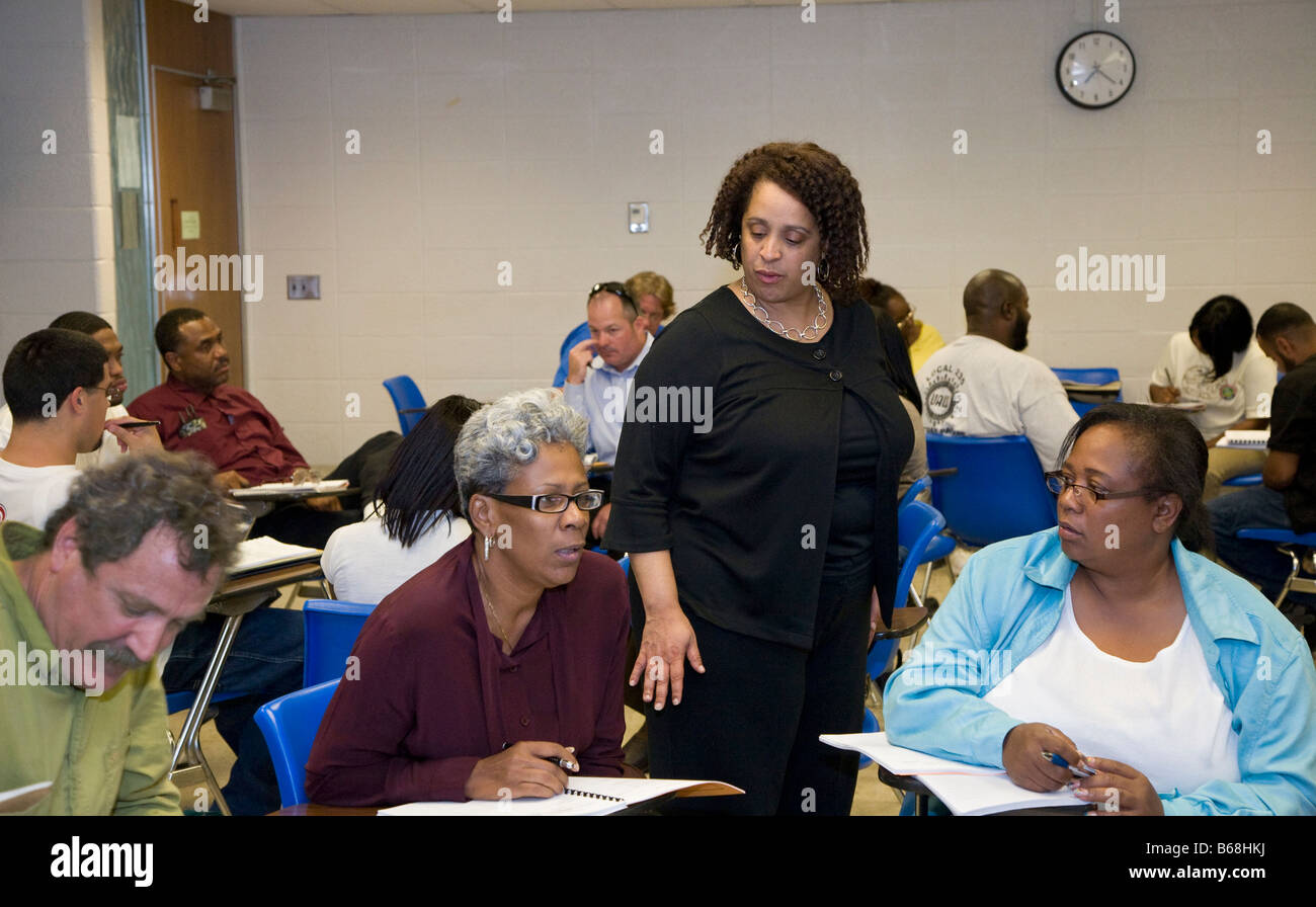 Detroit Michigan Gayle Hamilton teaches a labor studies class for adult ...