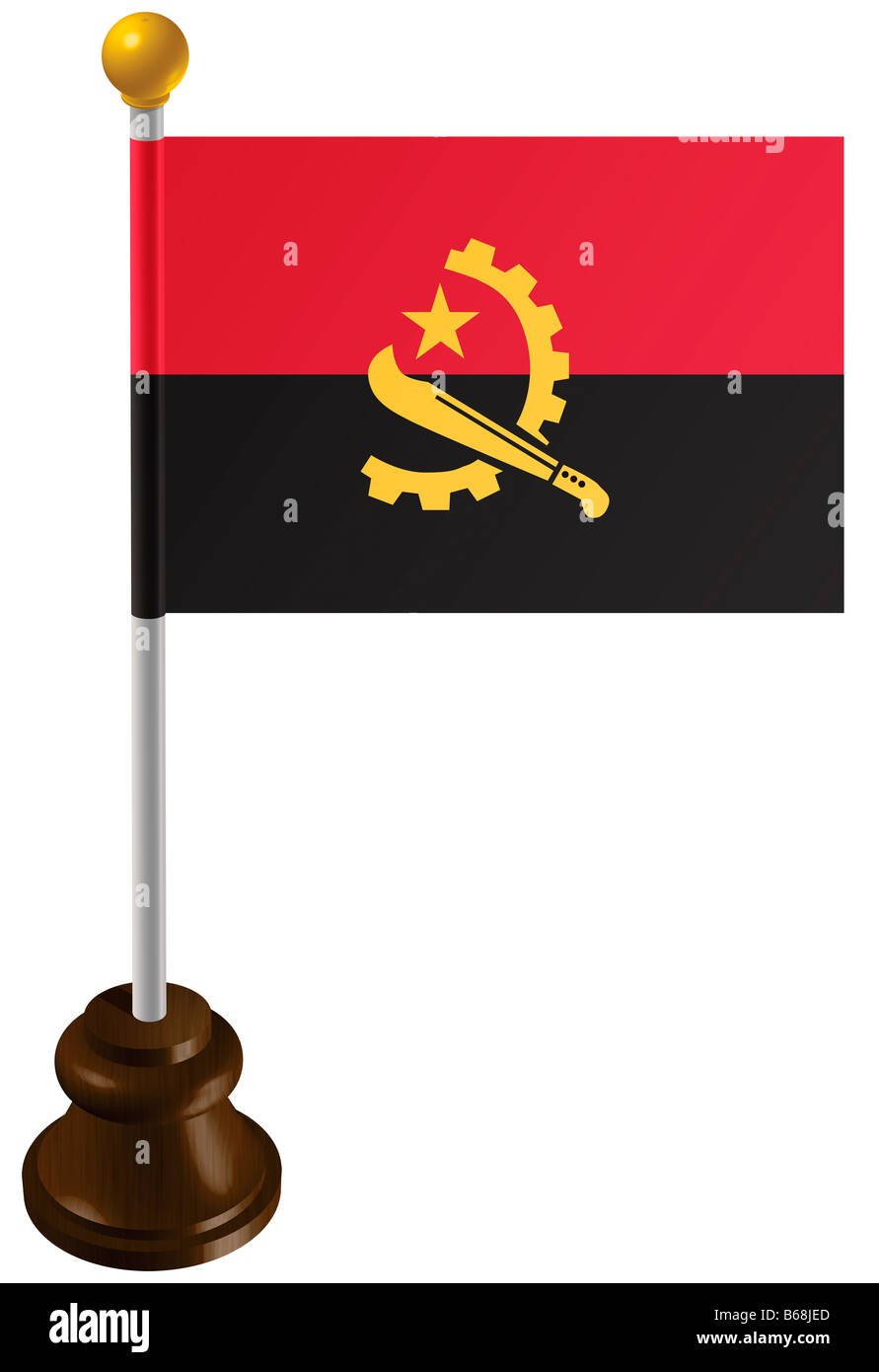 Angolan flag as a marker Stock Photo - Alamy