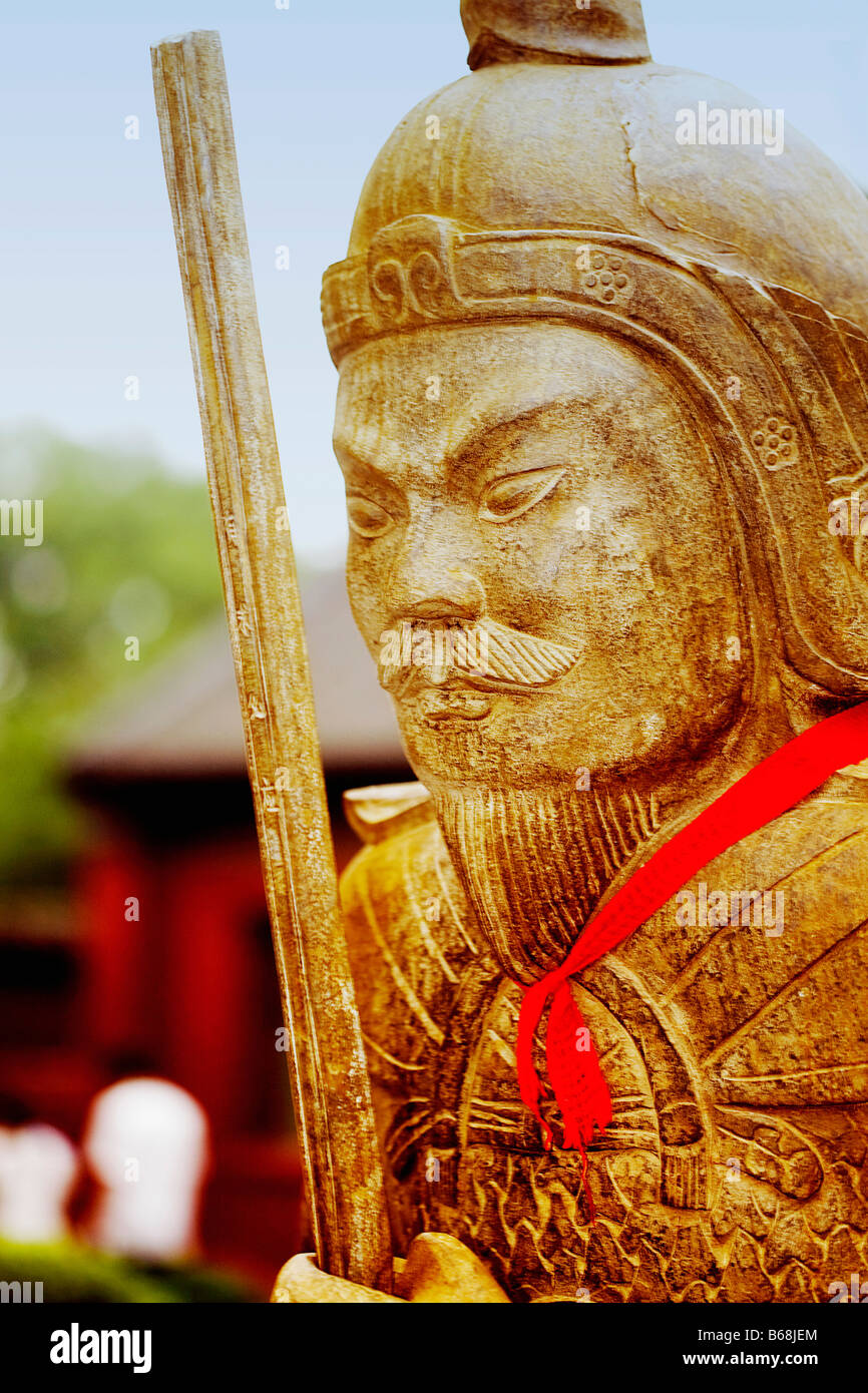 Close-up of a statue, Dai Temple, Mt Tai, Tai'an, Shandong Province ...