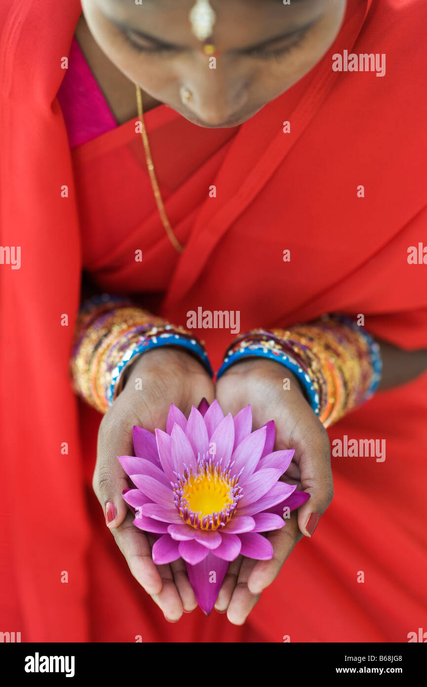 Hands Holding Lotus Flower High Resolution Stock Photography and Images ...