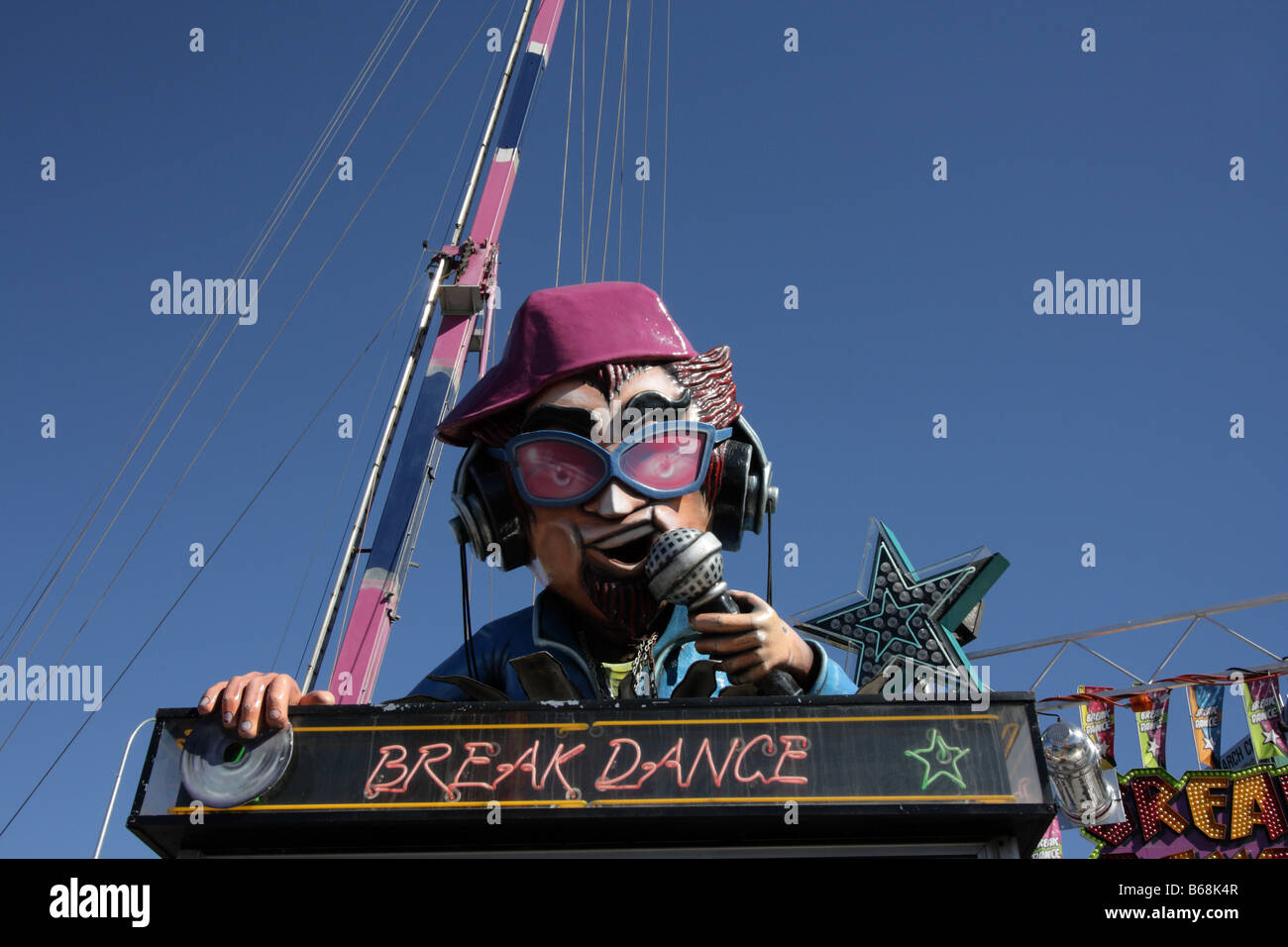 CARTOON CHARACTER WEARING FLYING GOGGLES ON FAIRGROUND RIDE HORIZONTAL ...