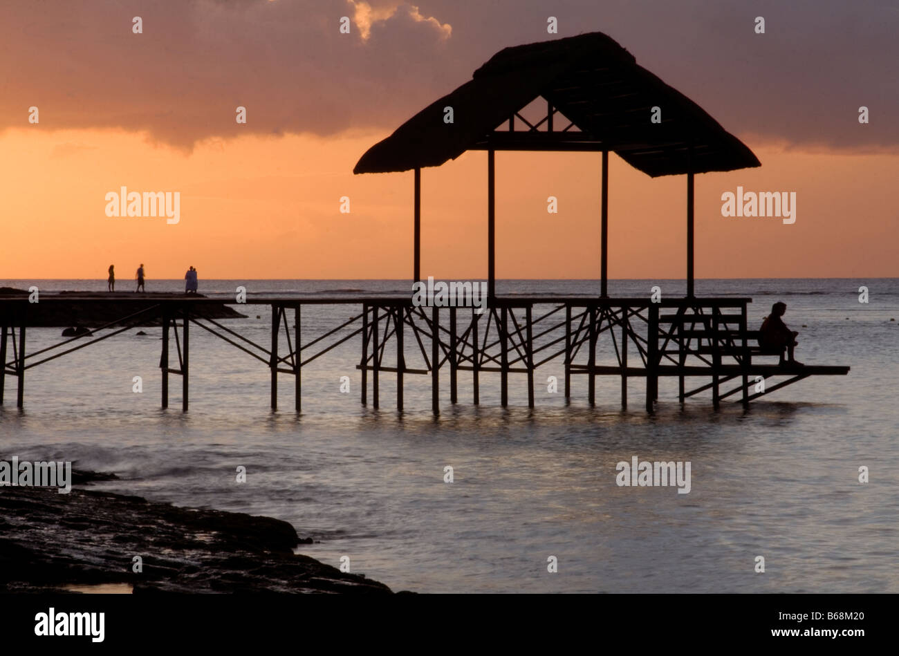Waiting for the sunset, sitting on a board walk in Mauritius - sunset ...