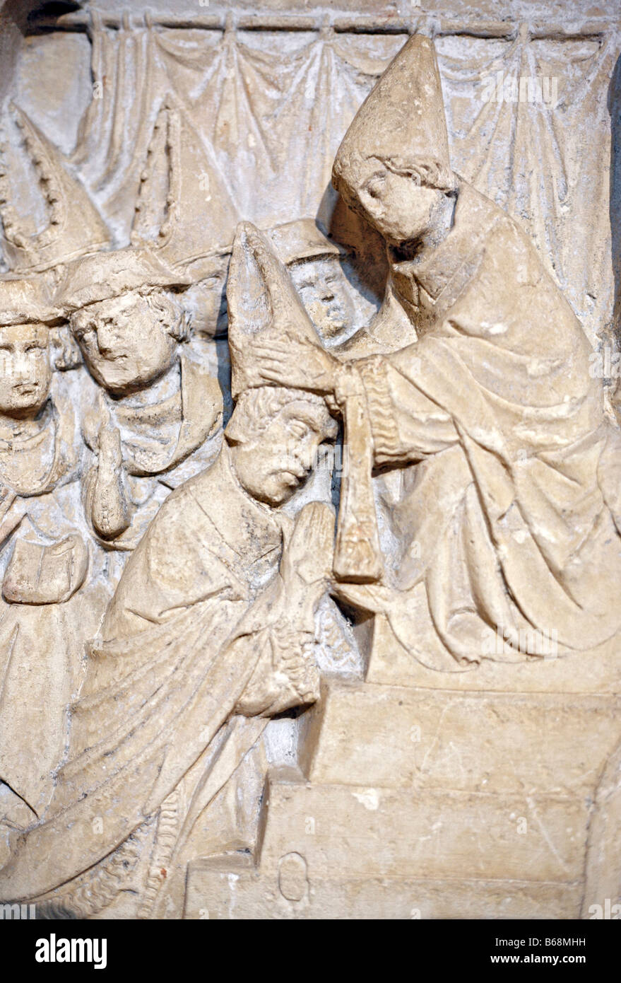 Stone Romanesque sculpture, art, 14 century, Musee des Augustins museum ...