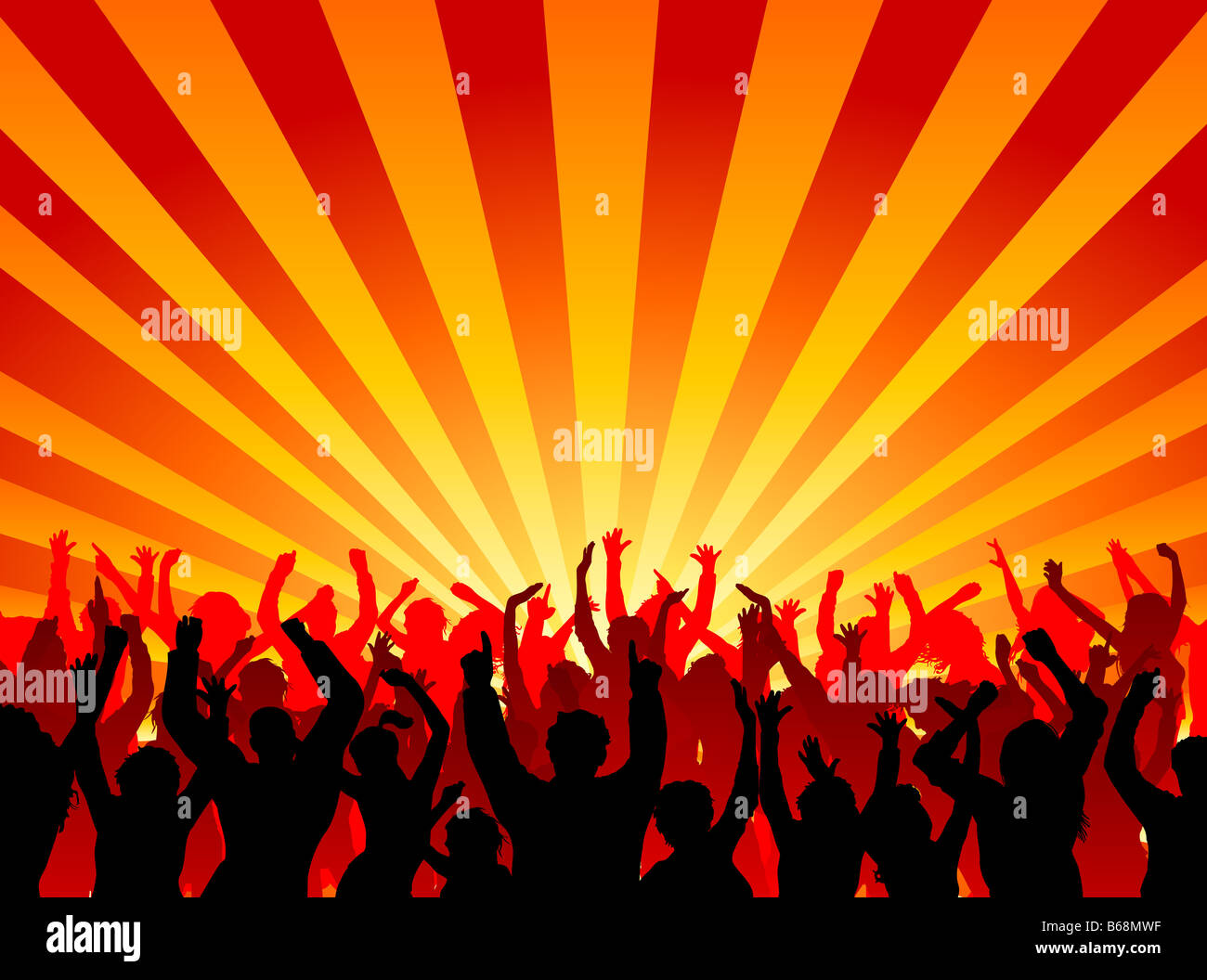 Silhouette of an excited audience Stock Photo - Alamy
