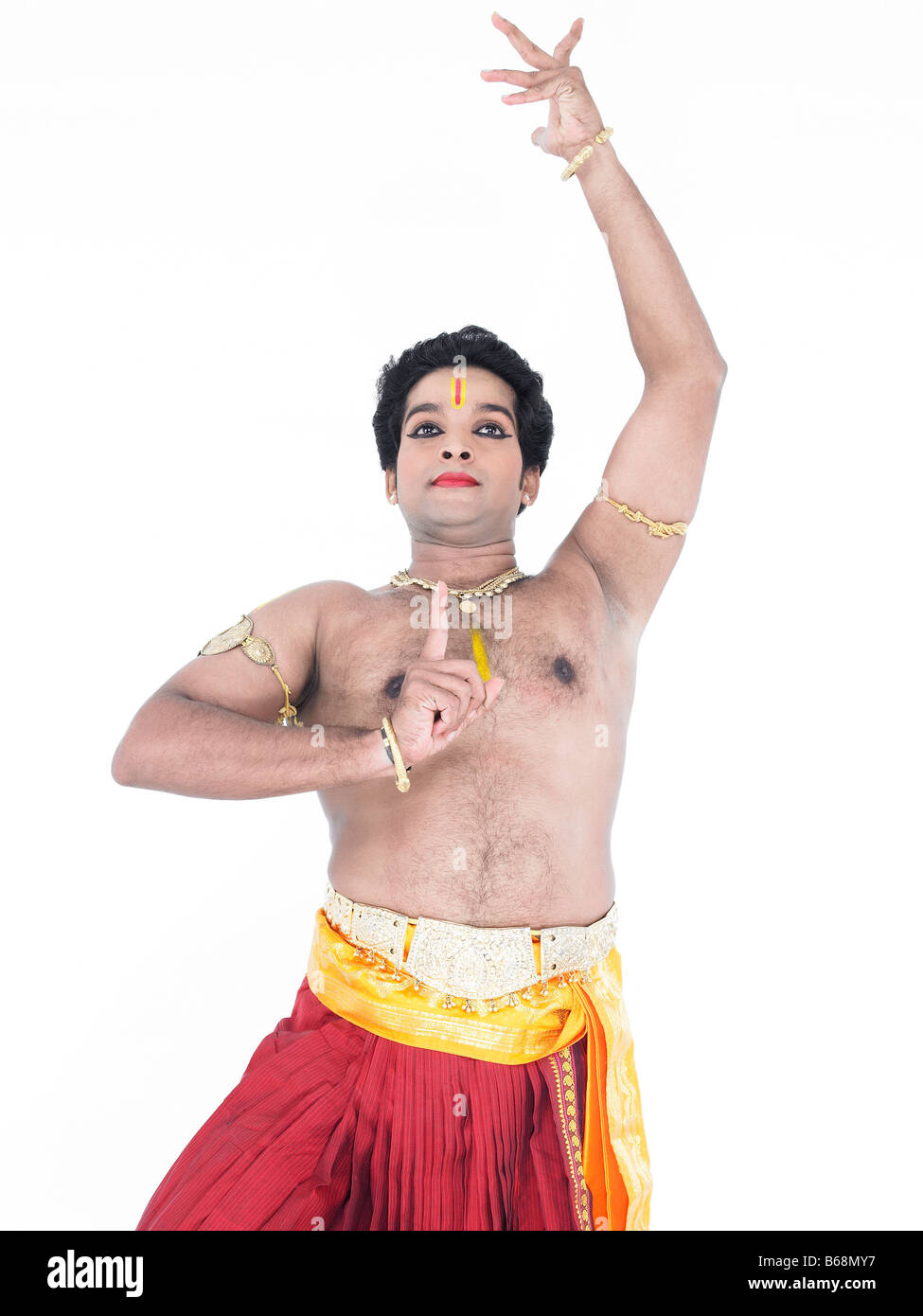 male classical Bharathanatyam dancer of Tamil nadu in South India Stock ...