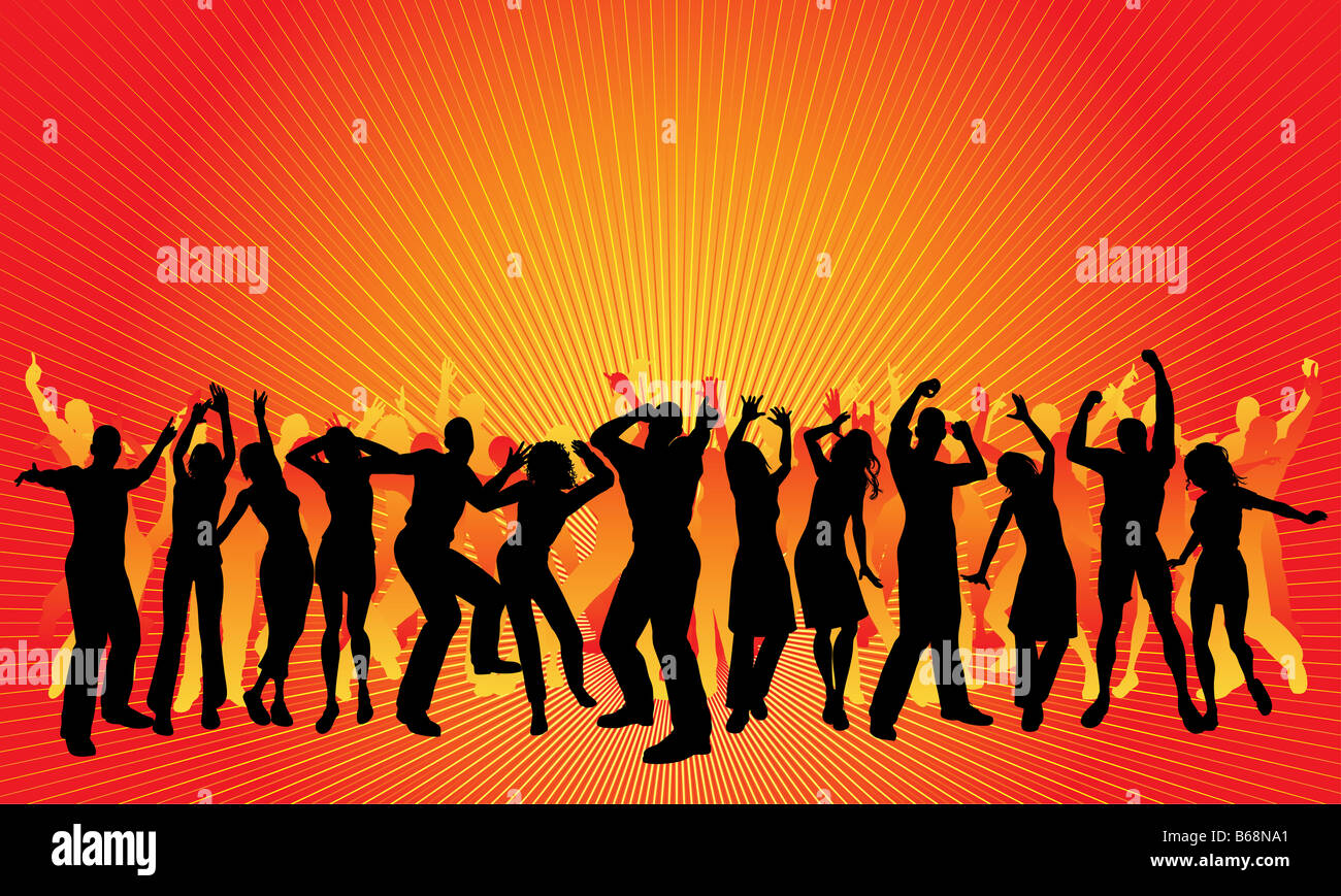 People party silhouette hi-res stock photography and images - Alamy