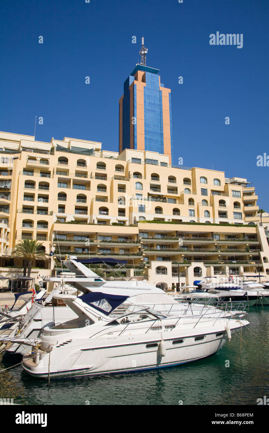 Portomaso Marina, Hilton Hotel and Portomaso Tower, Portomaso, Saint ...