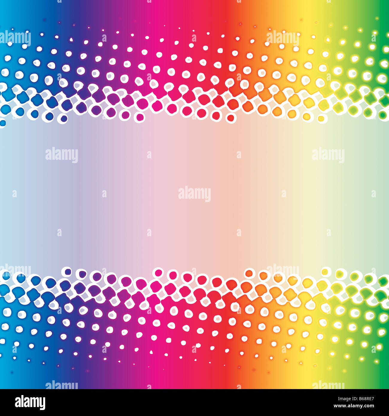 Vector illustration of a rainbow halftone banner stripe design Stock ...