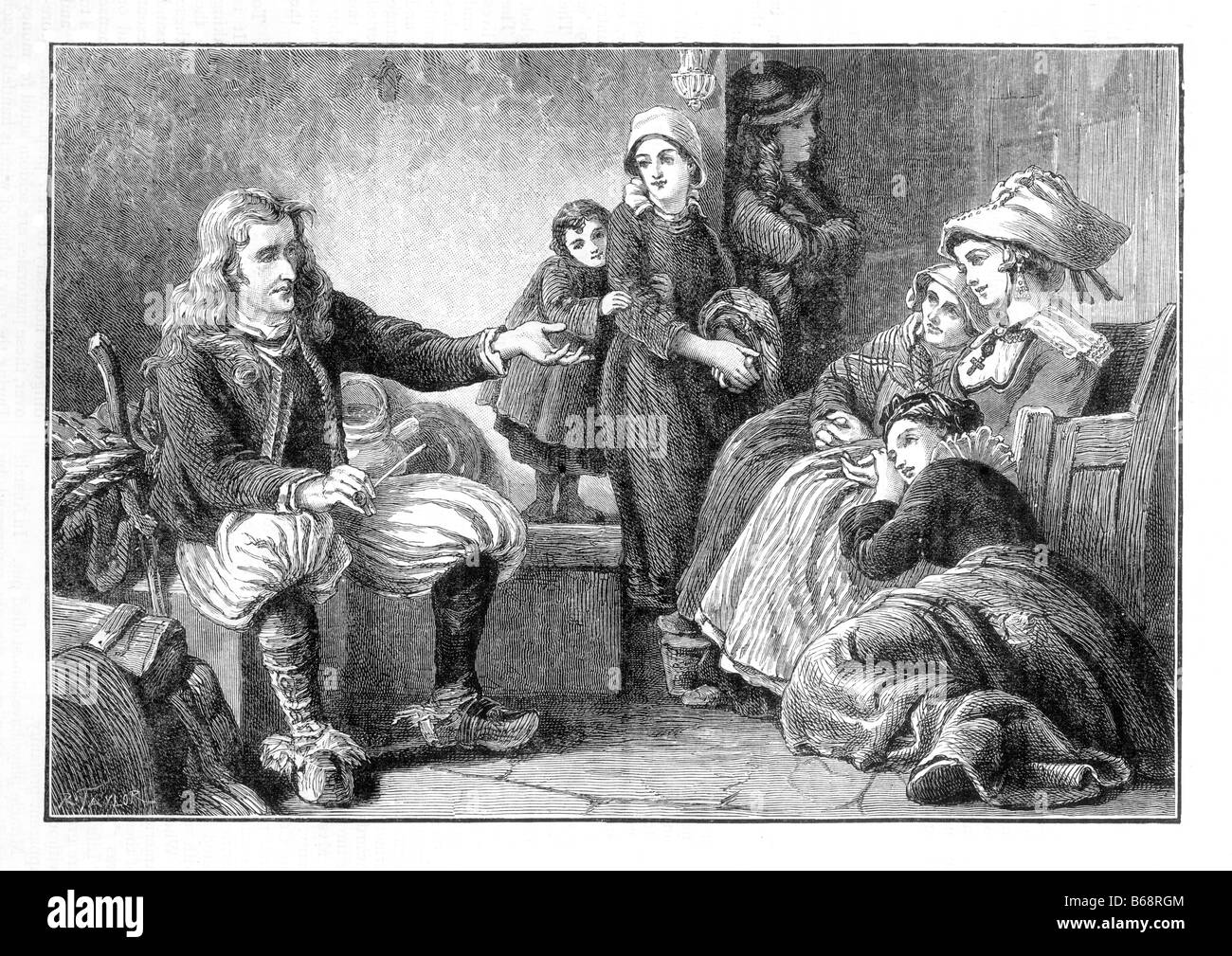 Story Teller in Brittany France 19th Century Illustration from a ...