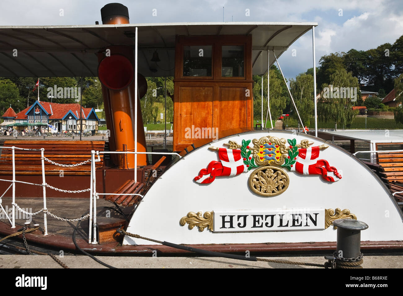 Paddle steamer Hjejlen moored at Silkeborg, Jutland, Denmark Stock ...
