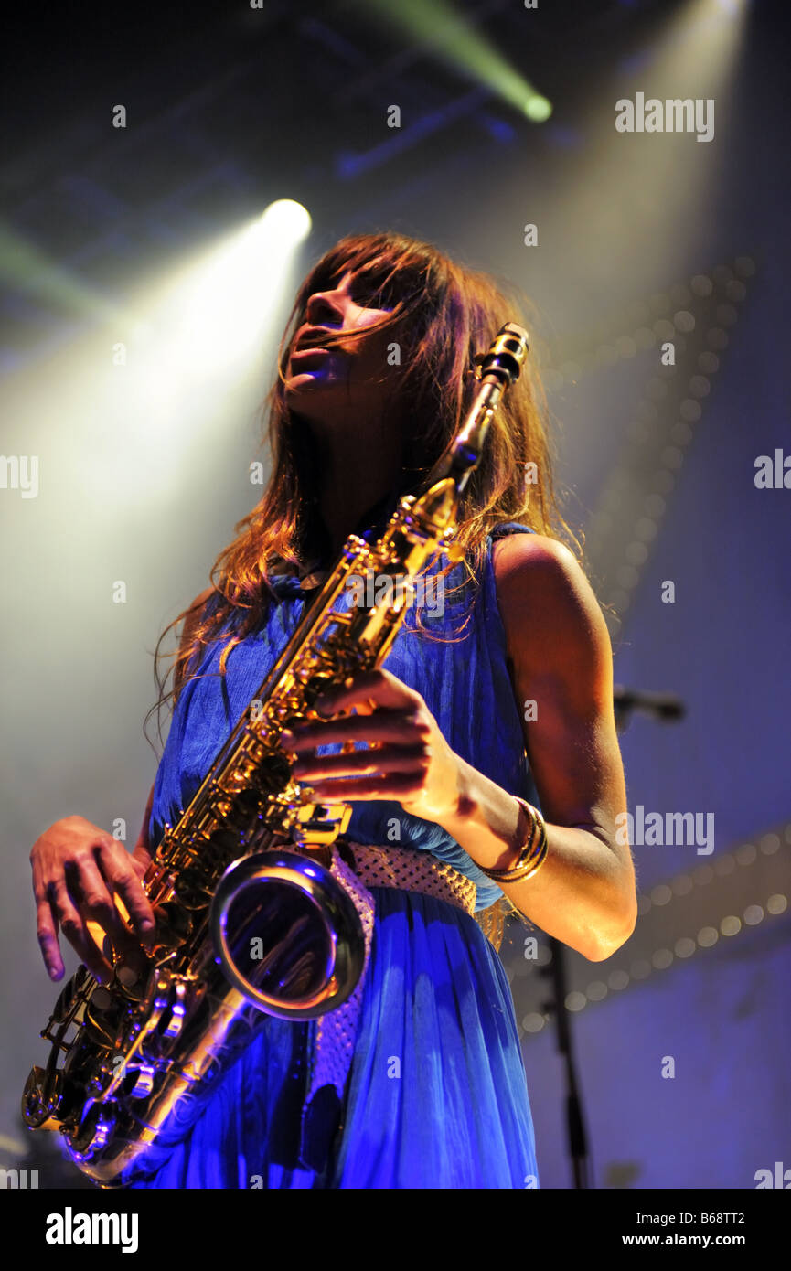 Abi Harding of The Zutons, on stage at Stoke, UK 2nd December 2008 ...