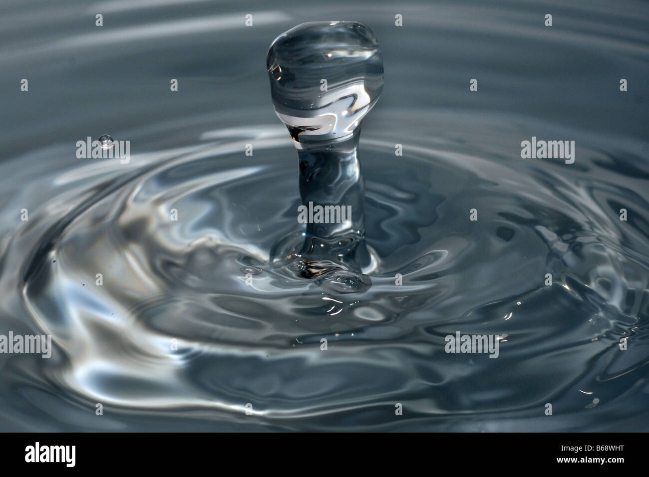 Rain water droplet in puddle Stock Photo - Alamy