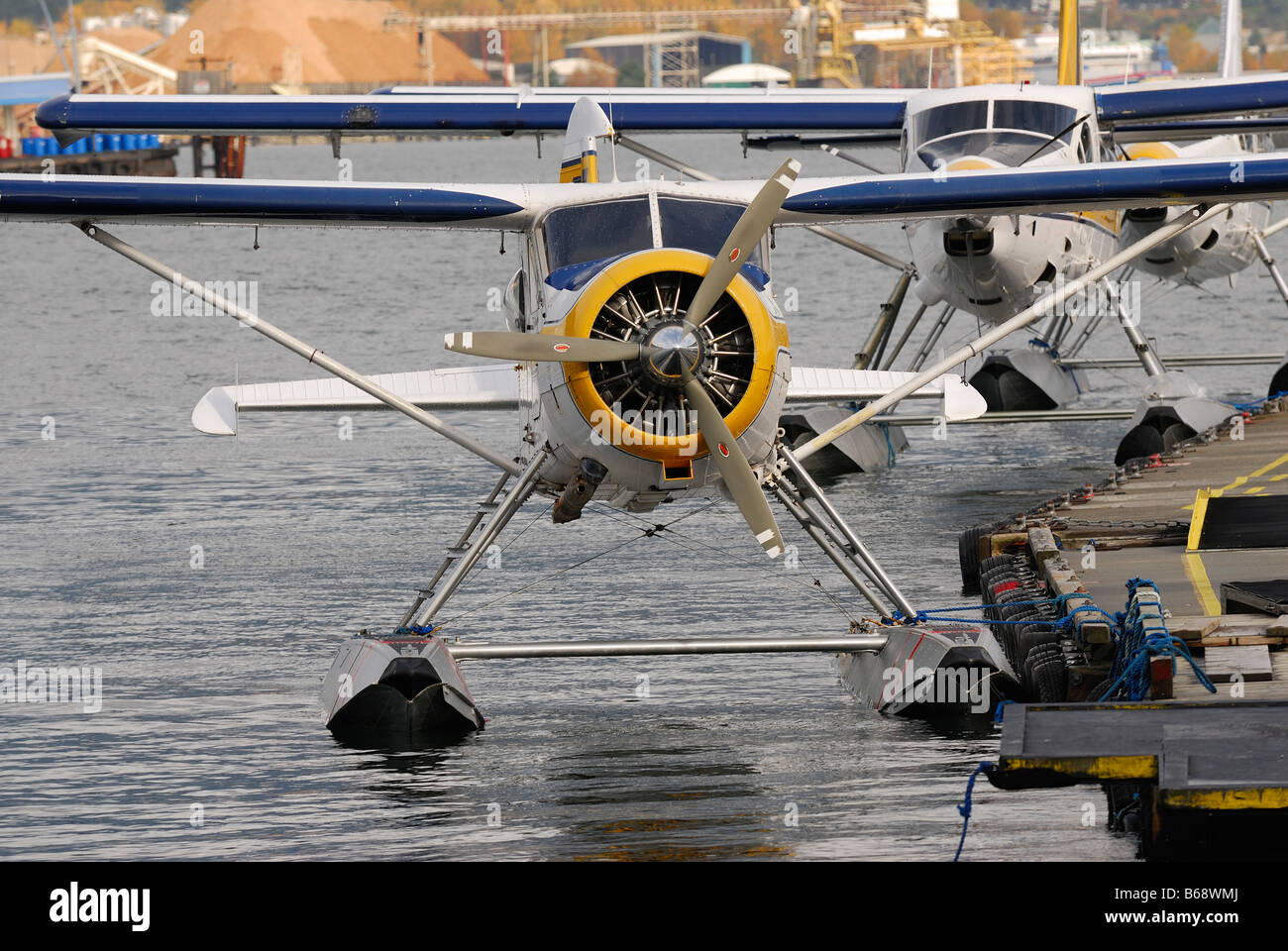 propeller seaplane coal harbour in vancouver ready to take off just ...
