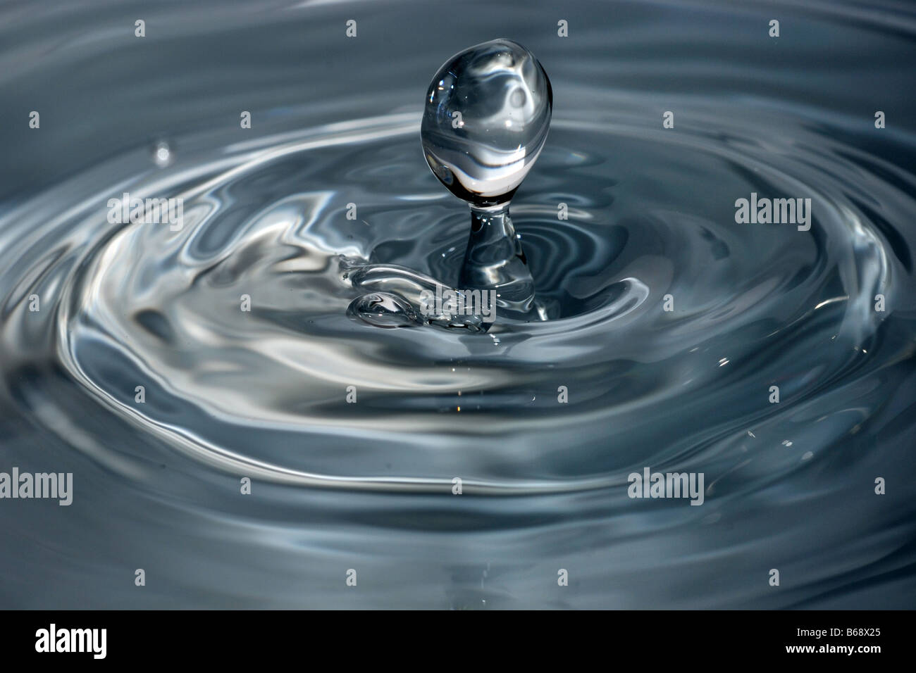 Rain water droplet bouncing in puddle Stock Photo - Alamy