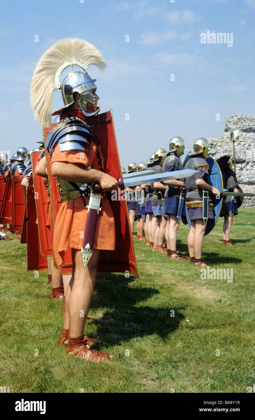 Roman soldiers shields weaponry roman hi-res stock photography and ...