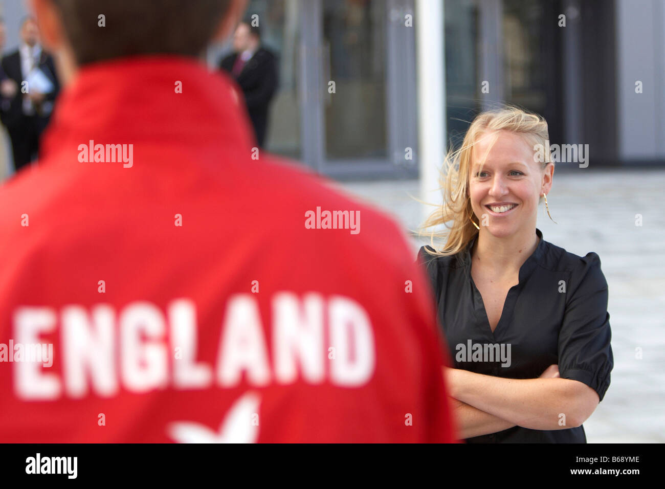 Badminton mixed England doubles Nathan Robertson and gail emms Stock ...