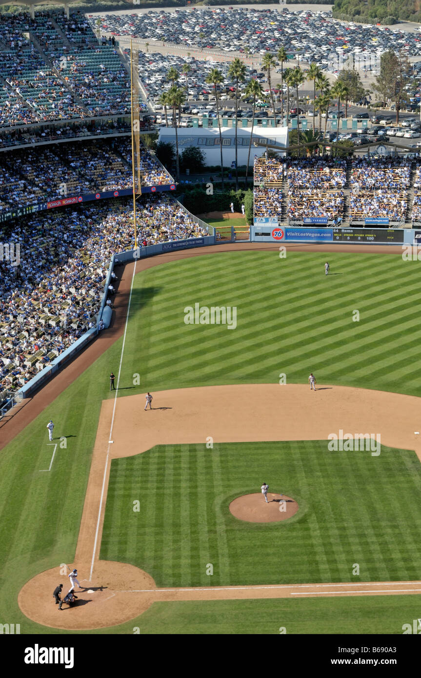 Packed stadium seating at the Dodger Stadium during game Stock Photo ...