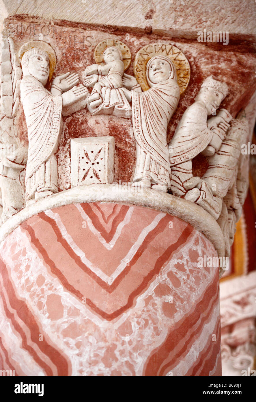 Romanesque sculpture on Column capitals, church of Saint Pierre (11-12 ...