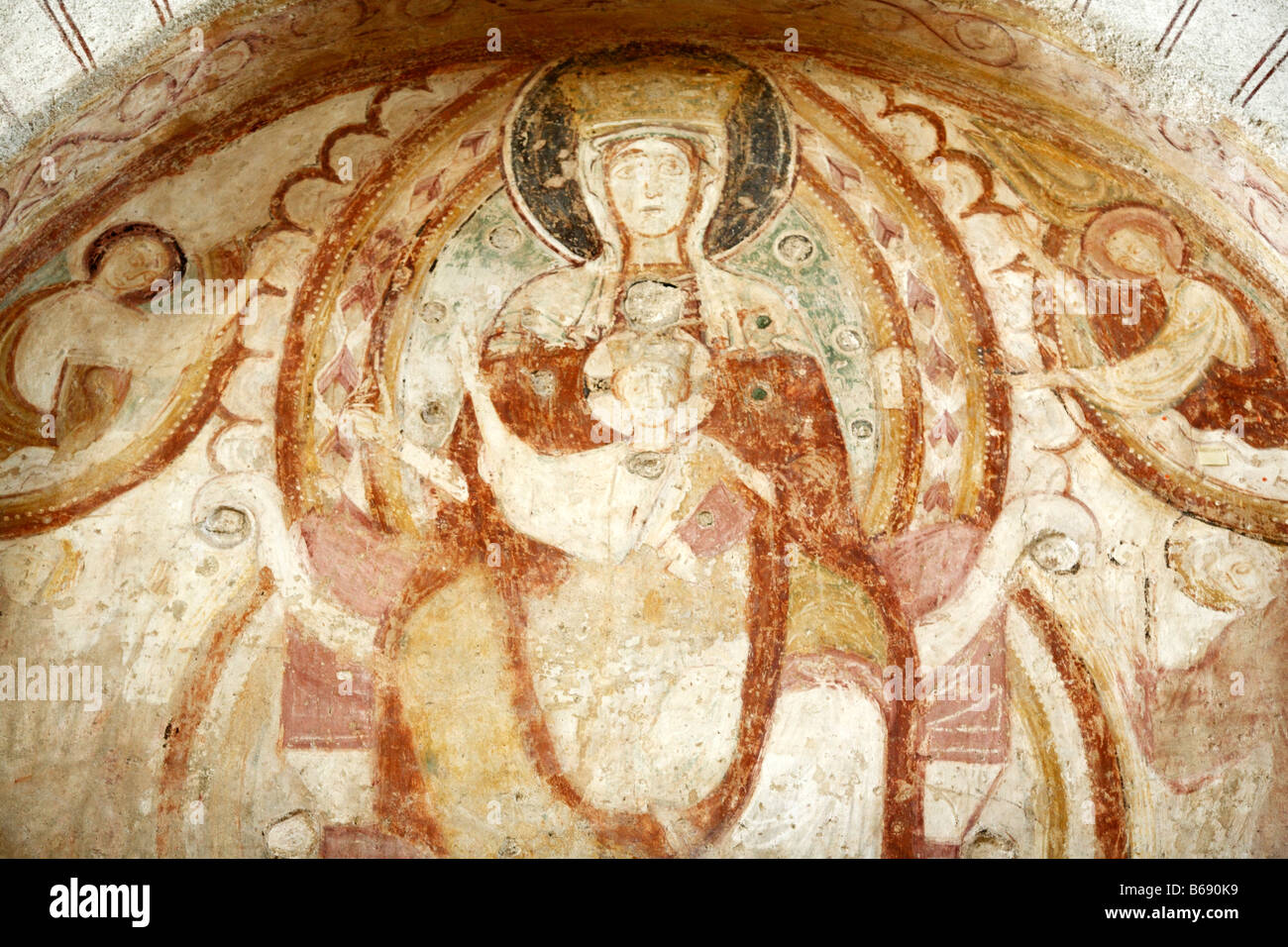 12th century Romanesque mural painting, Abbey Church of Saint Savin sur ...