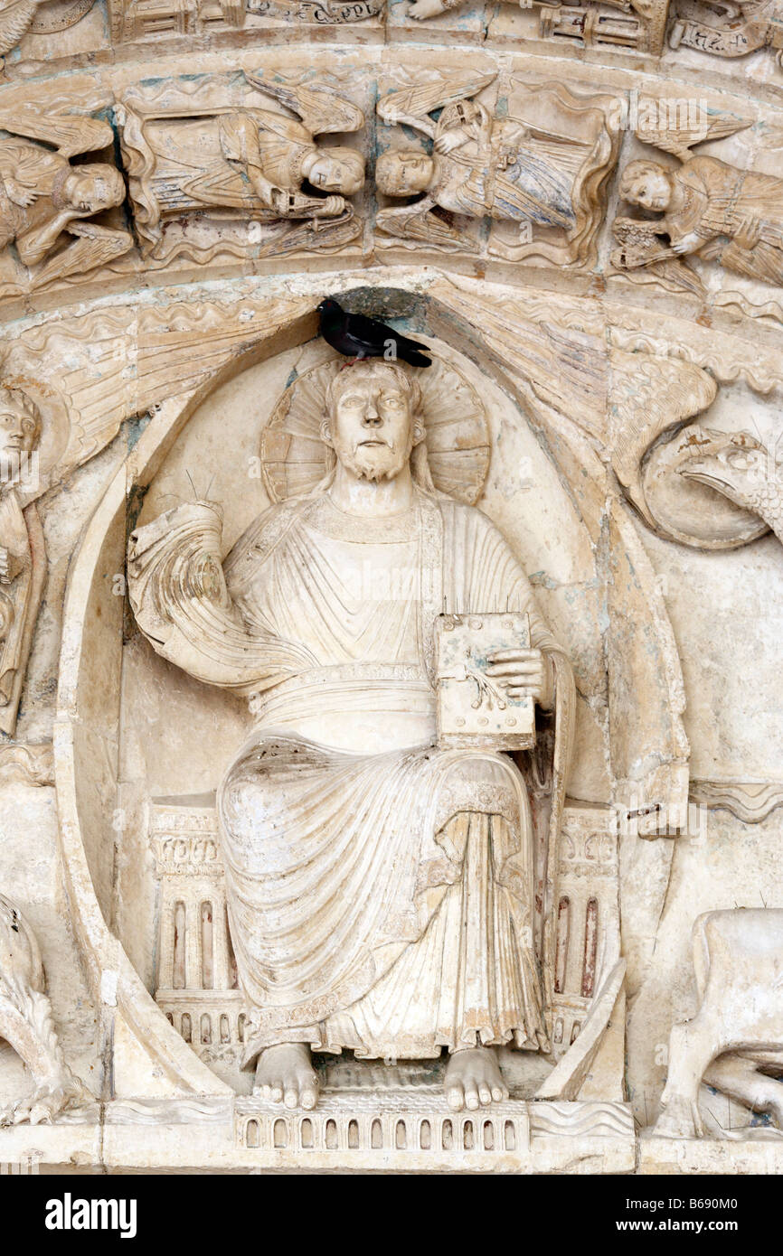 Religious art, Romanesque sculptures on portal of Bourges Cathedral ...