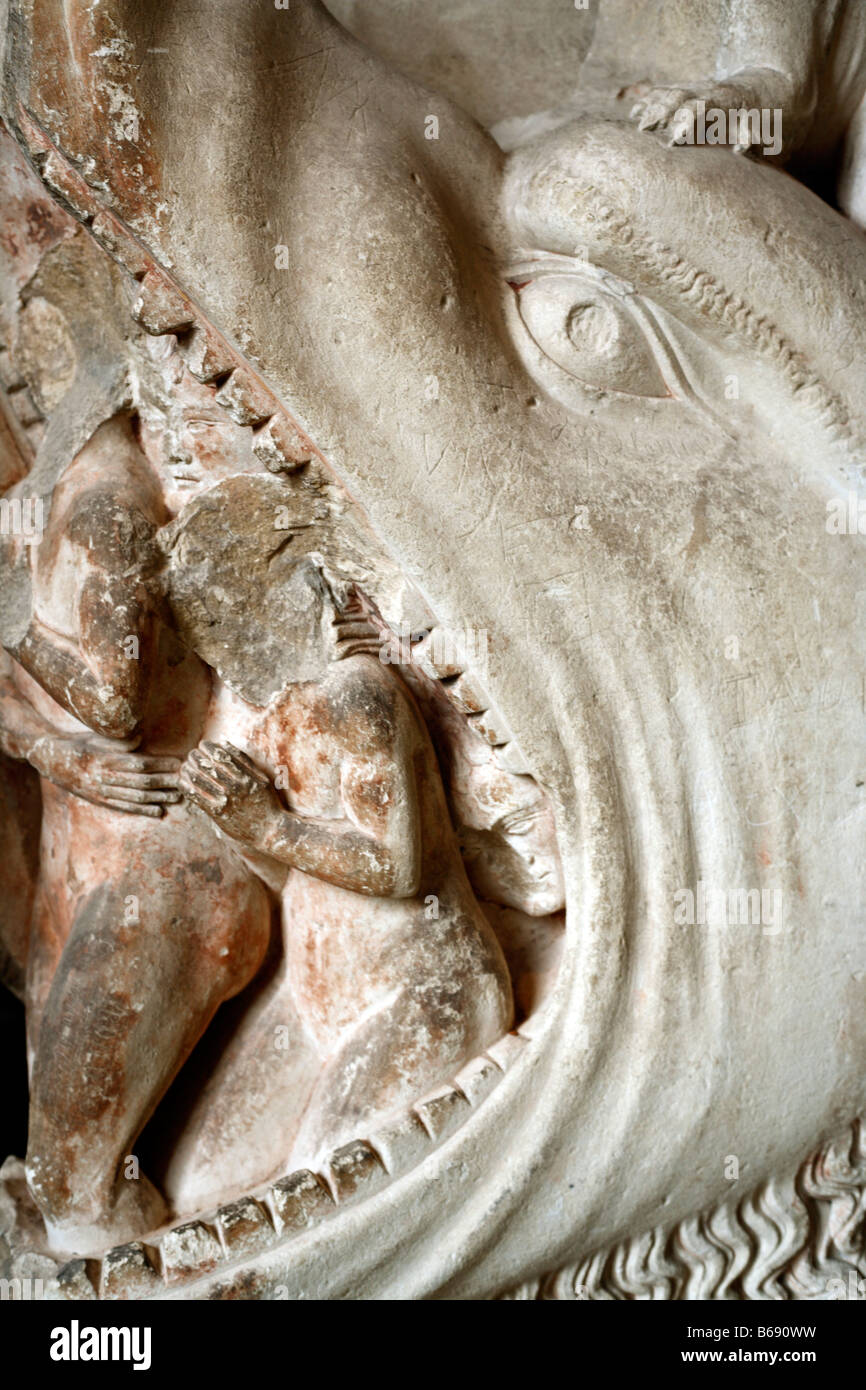 Romanesque sculpture in crypt of Bourges Cathedral (1195-1270), UNESCO ...