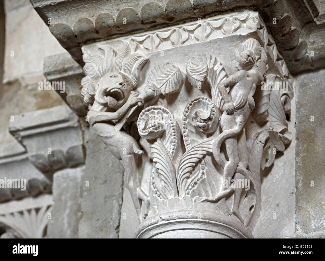 Capital columns in Church Sainte Marie Madeleine (Basilica of St ...