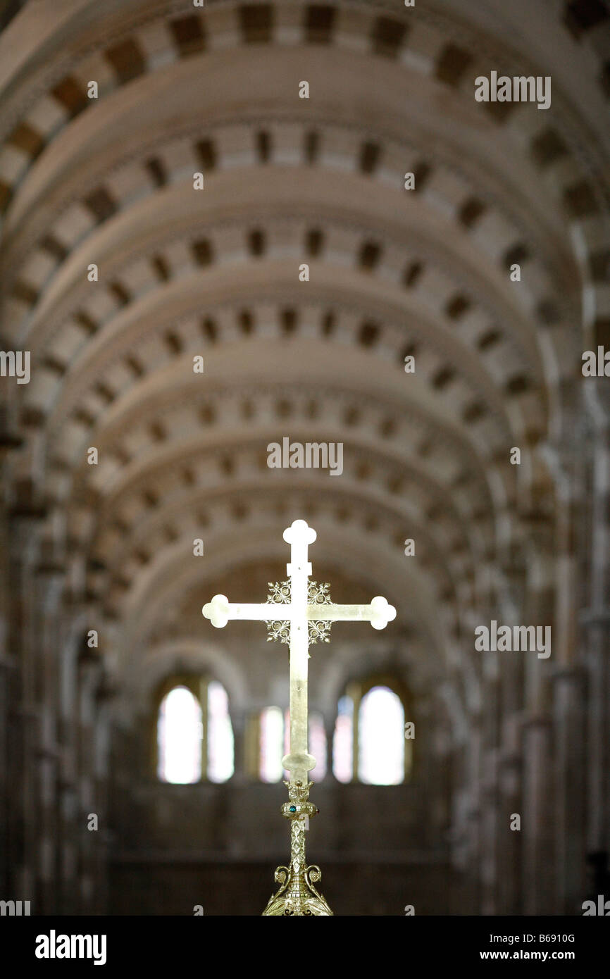 Cross, Interior of the Church Sainte Marie Madeleine (Basilica of St ...