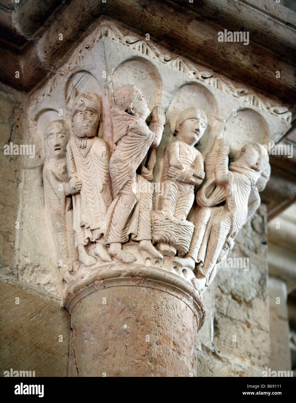 Capital columns in Church Sainte Marie Madeleine (Basilica of St ...