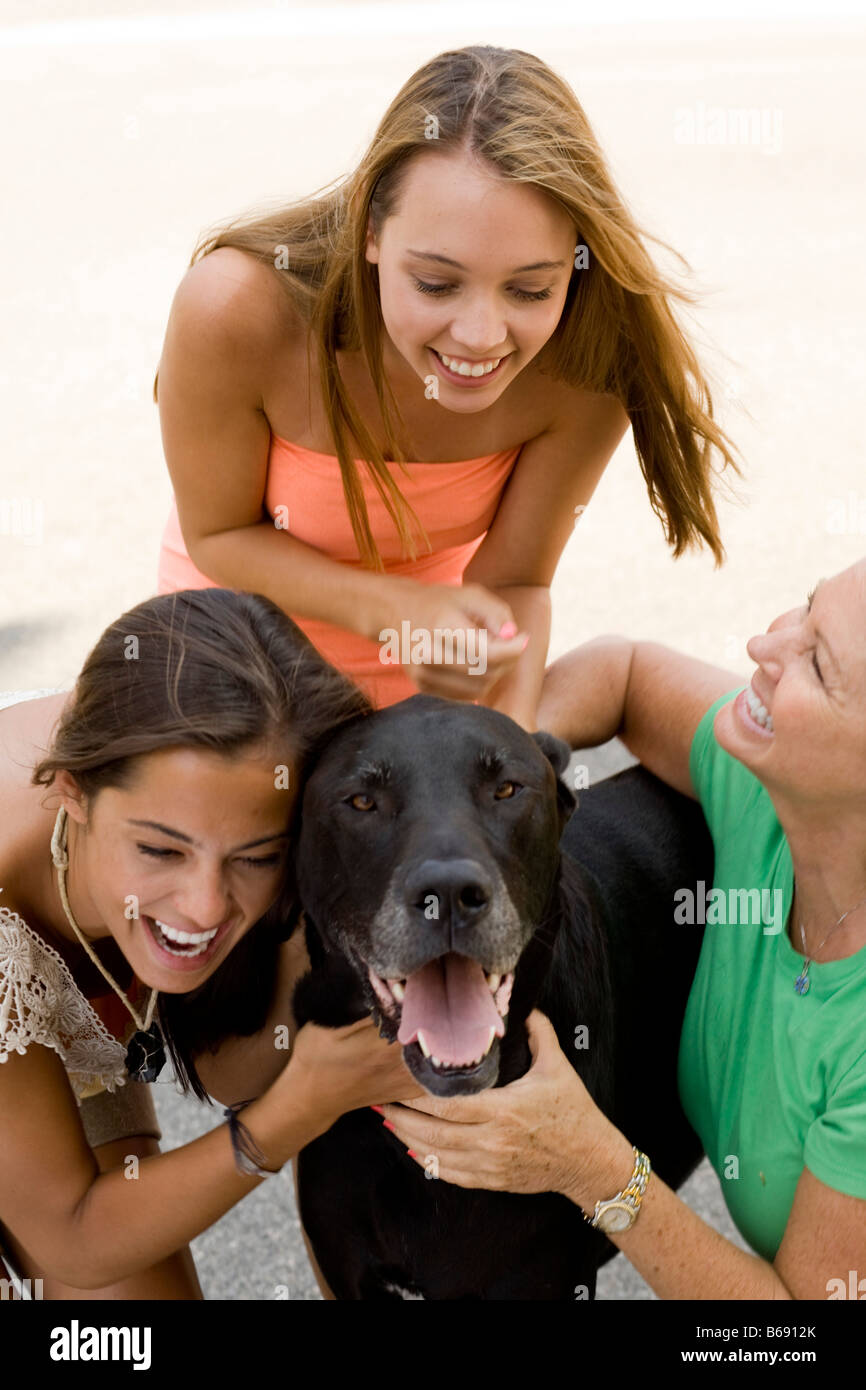 Women holding pet dog Stock Photo - Alamy
