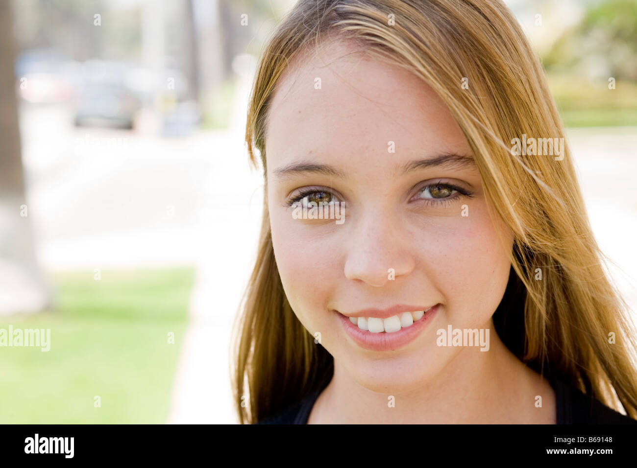 Young woman smiling, portrait Stock Photo - Alamy