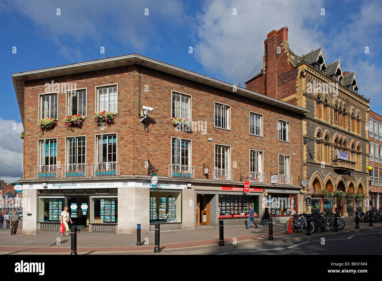 Hereford High Town King Street typical buildings Herefordshire UK Great ...