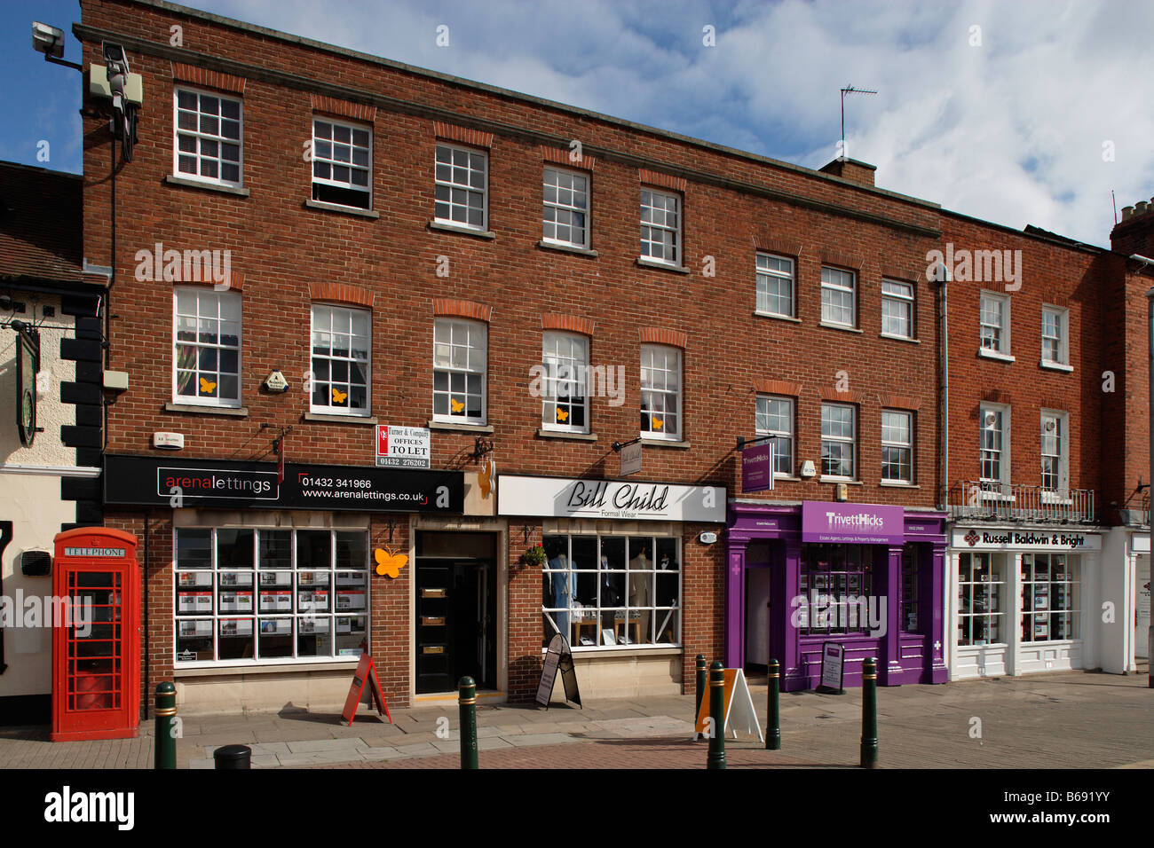 Hereford High Town King Street typical buildings Herefordshire UK Great ...