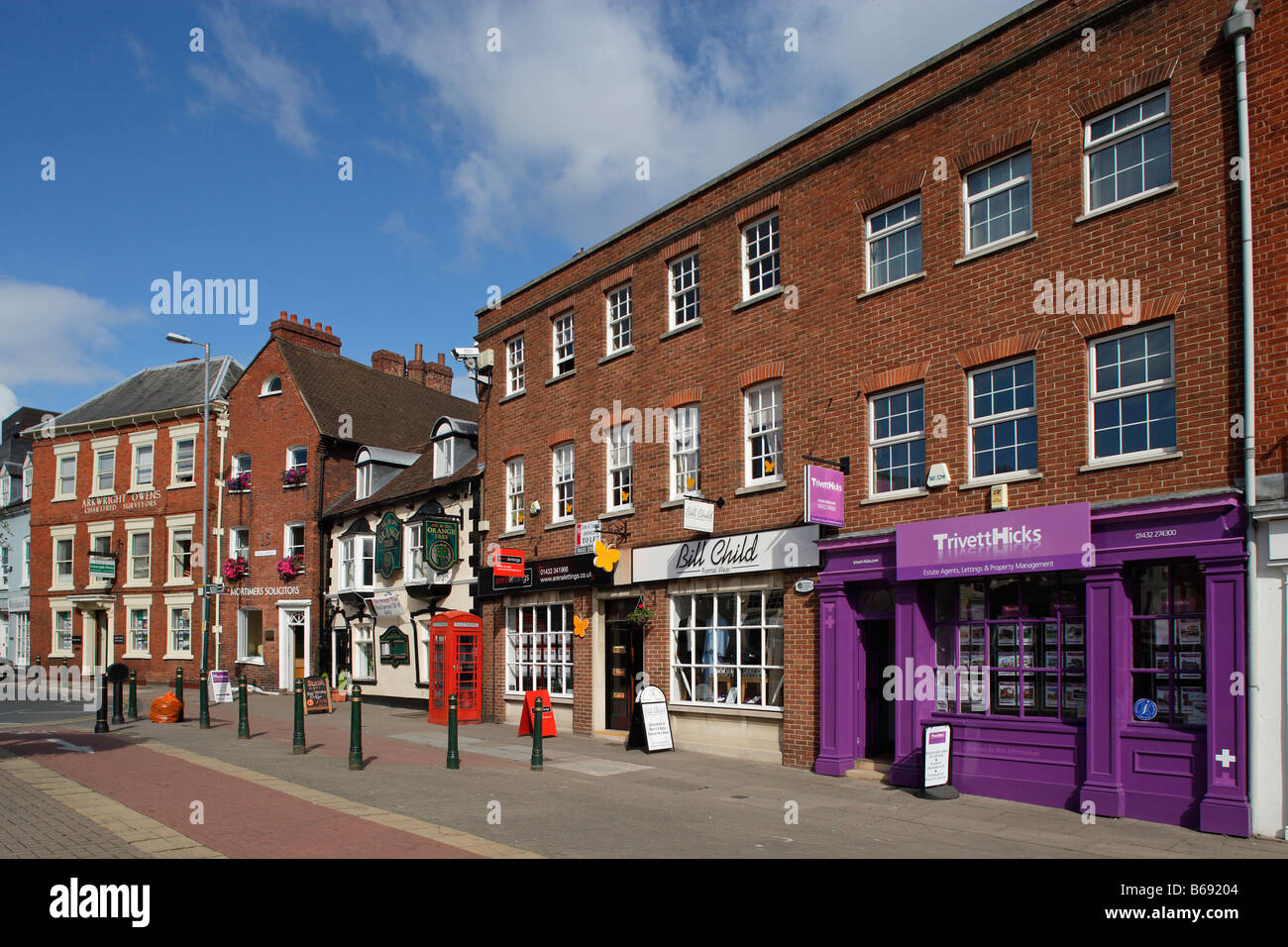 Hereford High Town King Street typical buildings Herefordshire UK Great ...