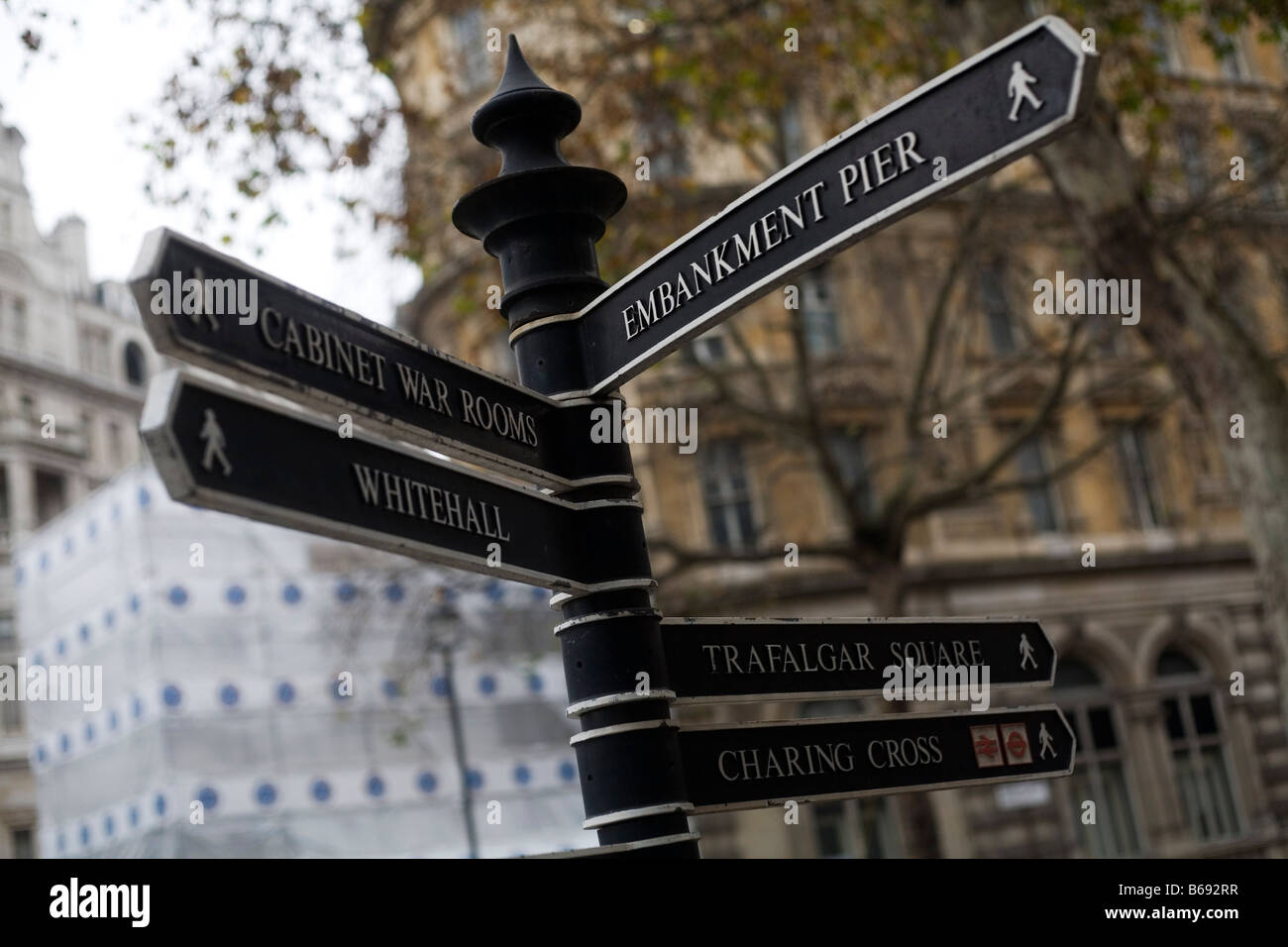A signpost in Central London Stock Photo - Alamy