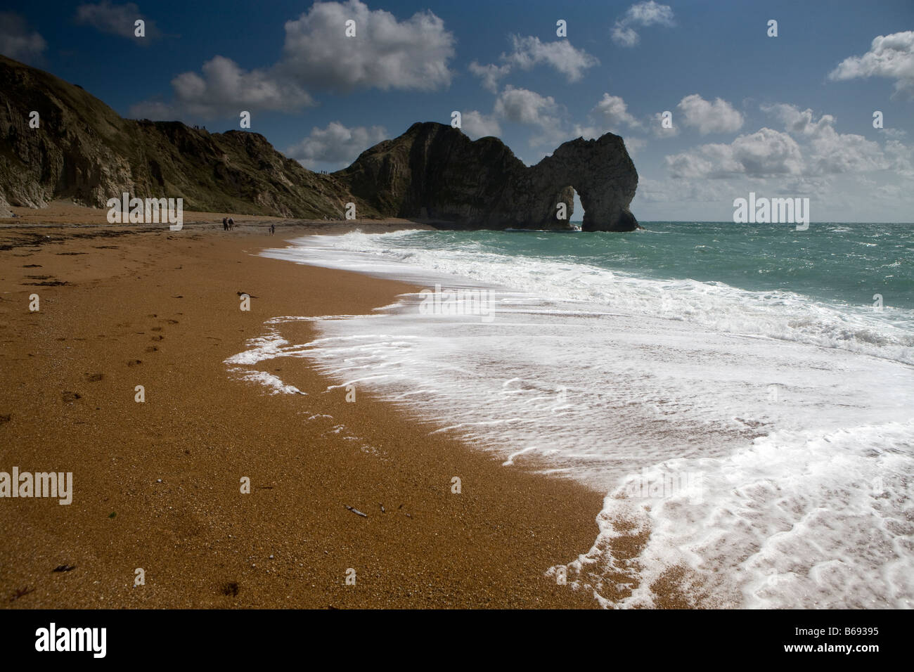Durdle Door Beach is a large beach dominated by the famous Durdle Door ...