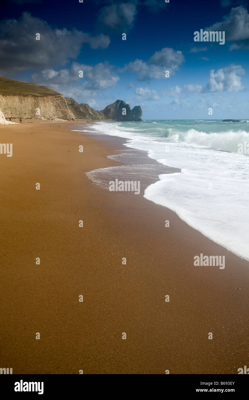 Durdle Door Beach is a large beach dominated by the famous Durdle Door ...