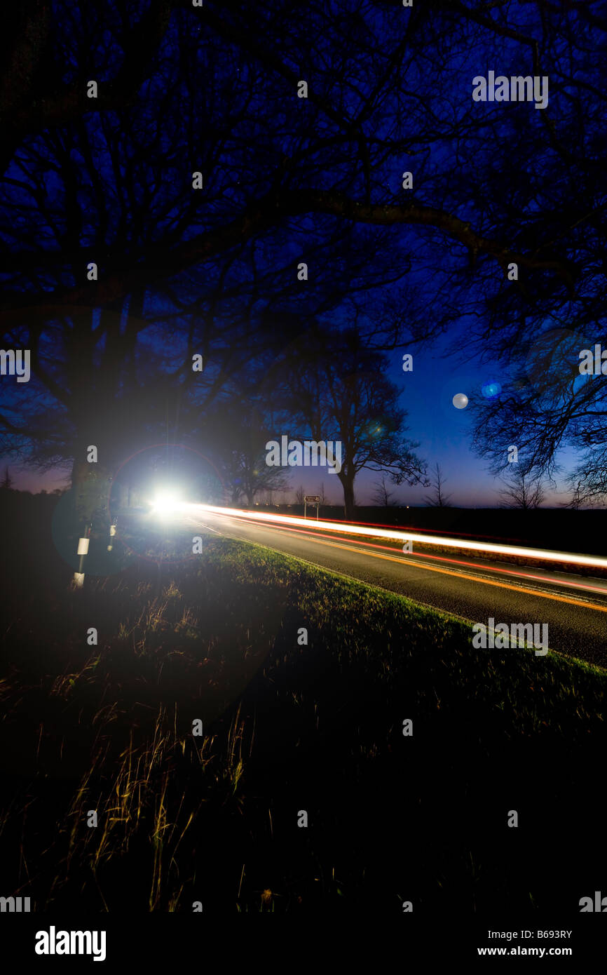 Road Traffic at Night Dorset England UK Stock Photo - Alamy