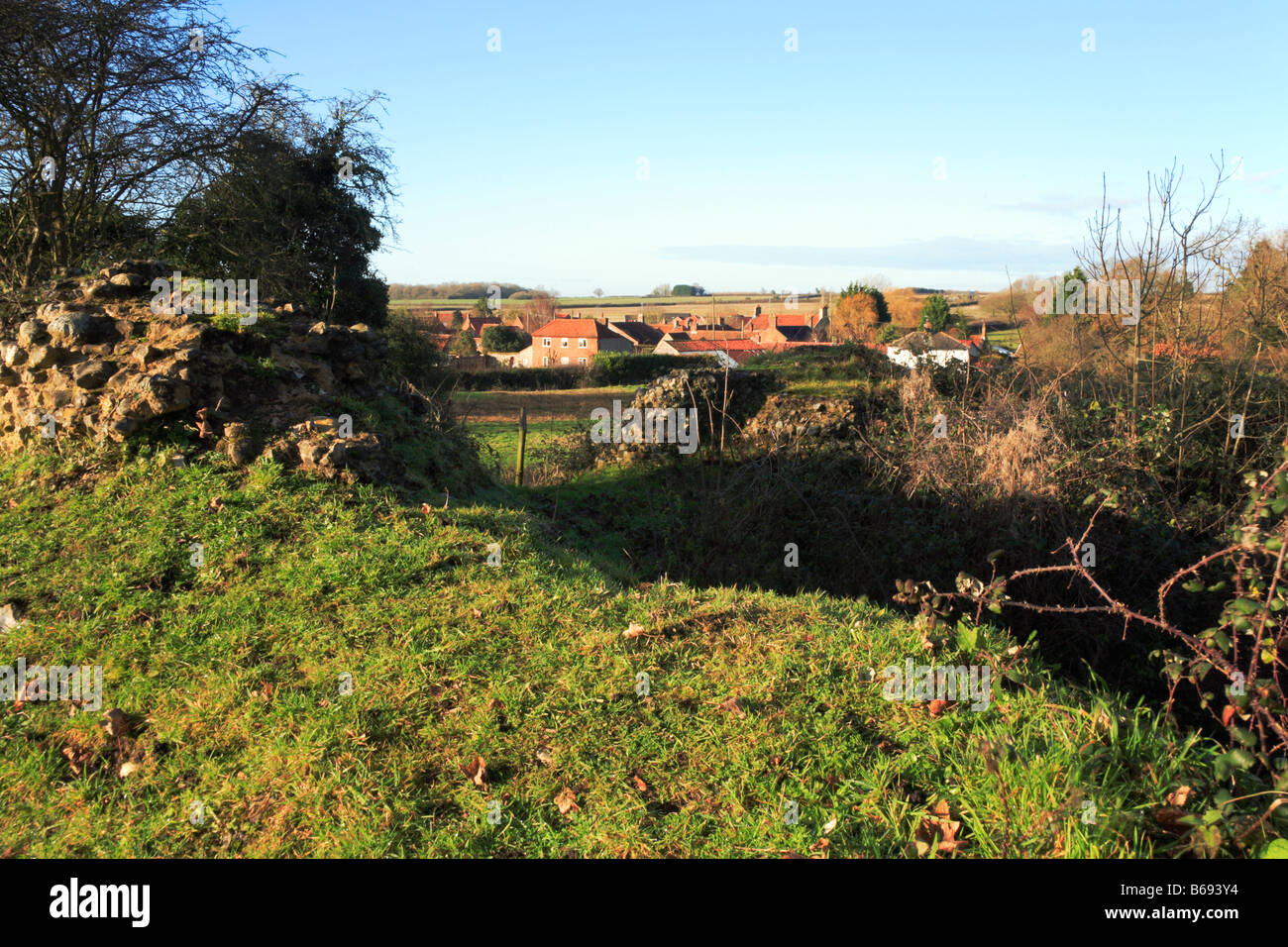 Remains of keep at Norman motte and bailey castle at Mileham , Norfolk ...