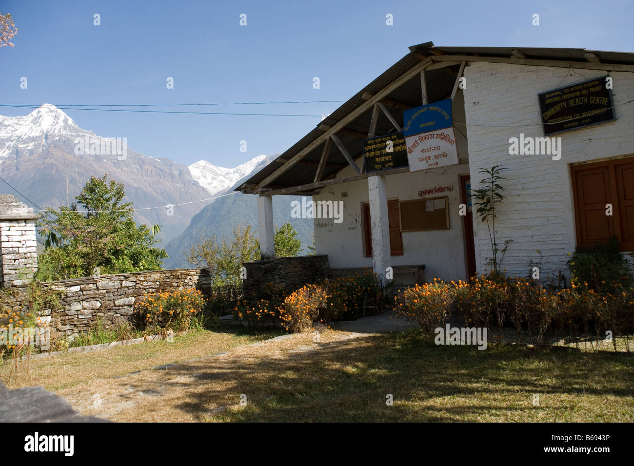 Village Development Committee Office in Ghandruk with the Annapurna ...