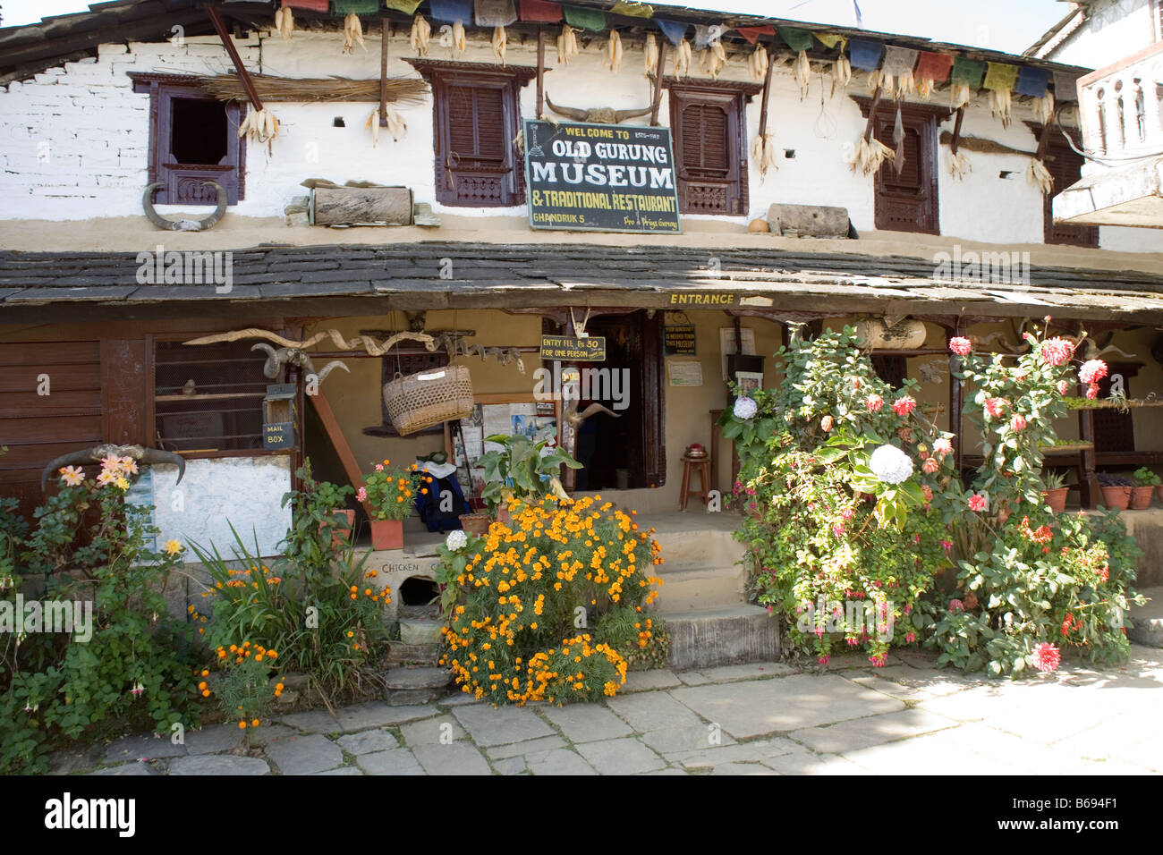 Old Gurung Museum in Ghandruk village in the Annapurna range, Himalayas ...