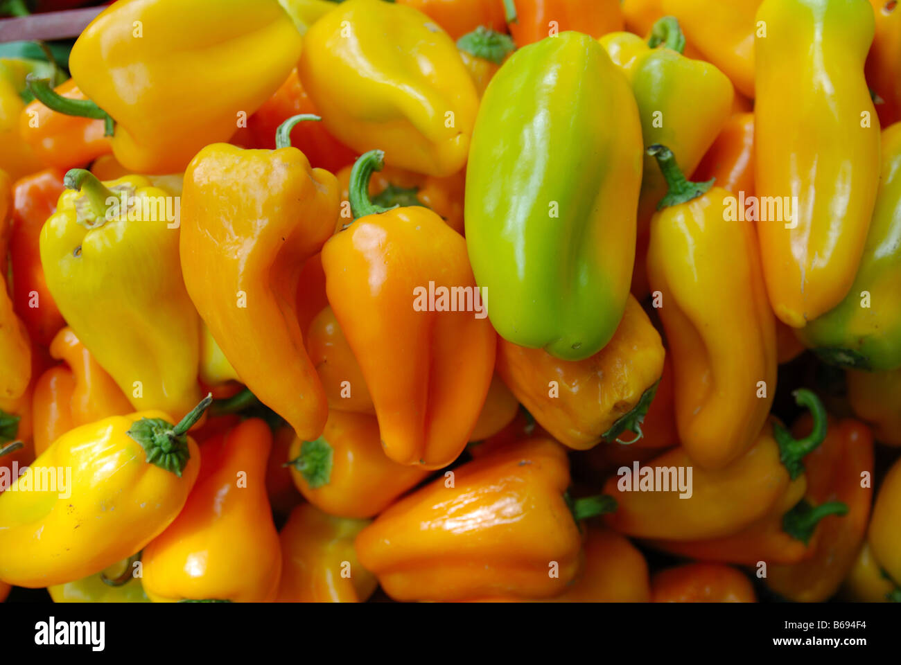 Yellow Peppers Romanian Market Sofia Bulgaria Stock Photo - Alamy