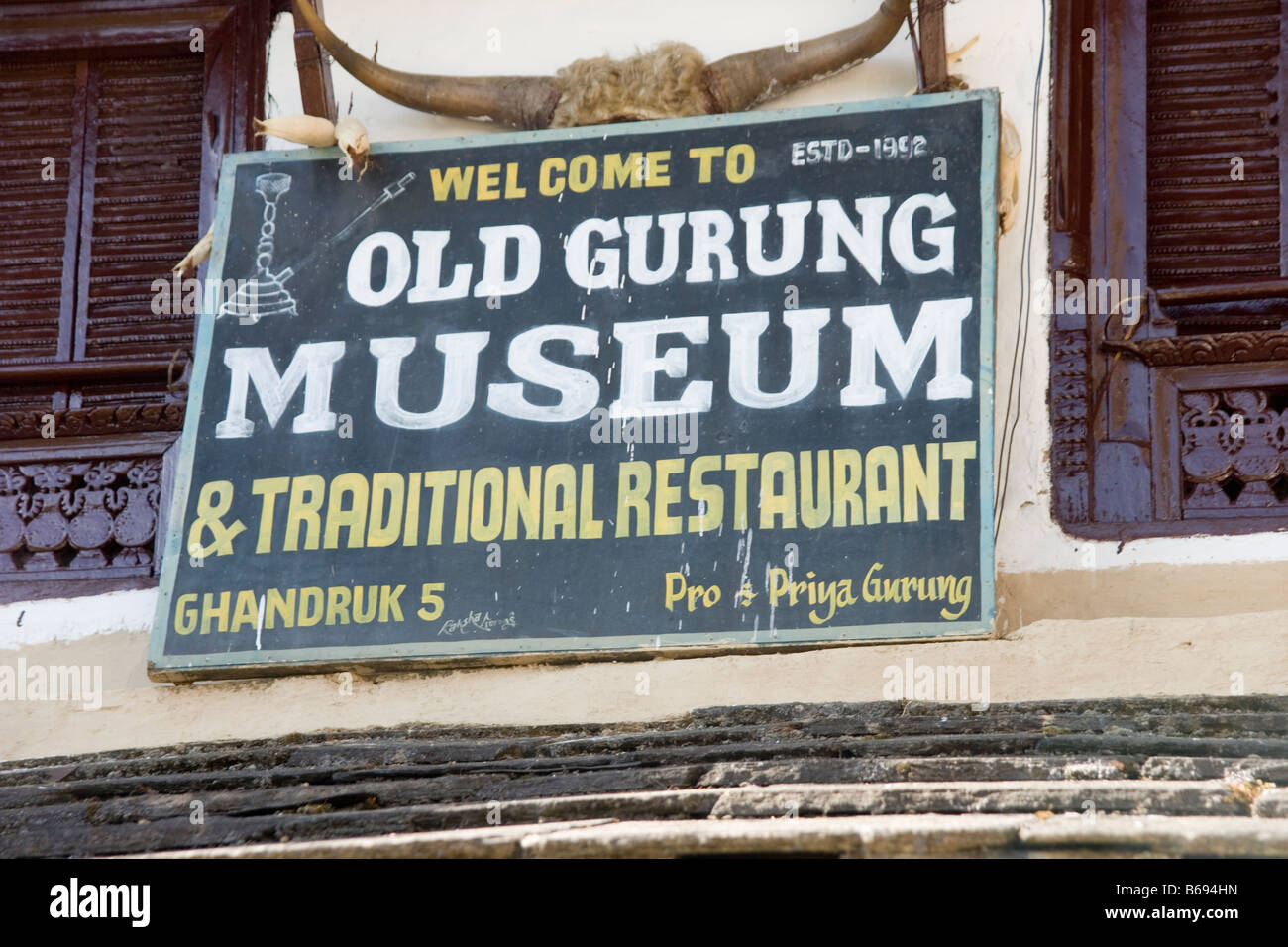 Old Gurung Museum in Ghandruk village in the Annapurna range, Himalayas ...