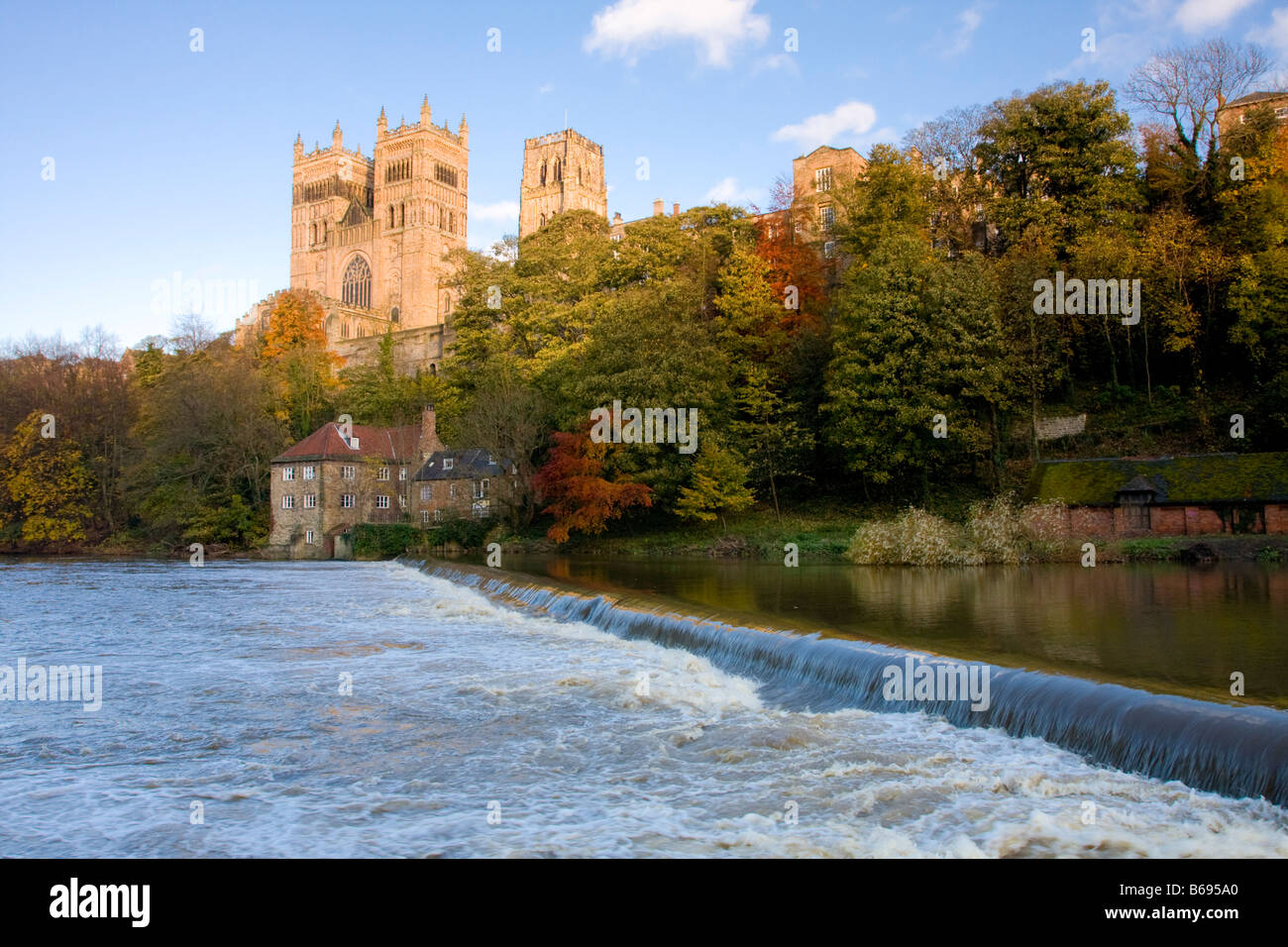 Durham Cathedral and the River Wear Autumn UK Stock Photo - Alamy