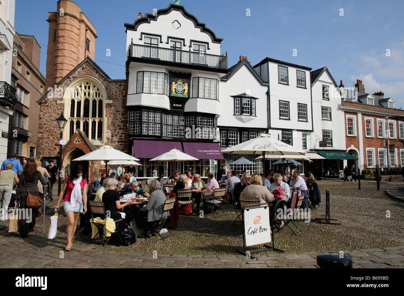 Exeter Cathedral Green in the city centre Exeter south Devon England UK ...