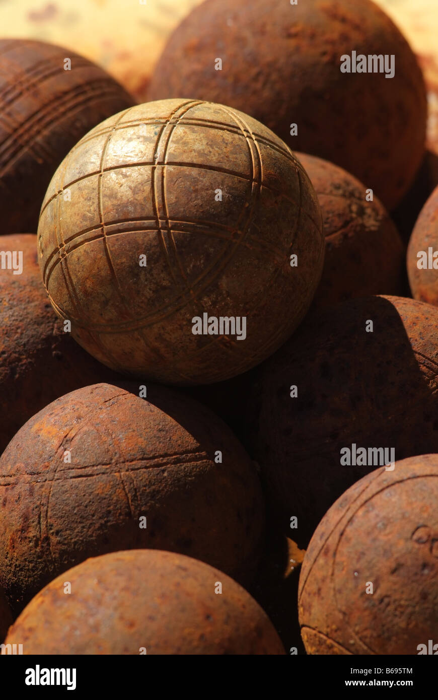 rusty balls in the sun Stock Photo - Alamy