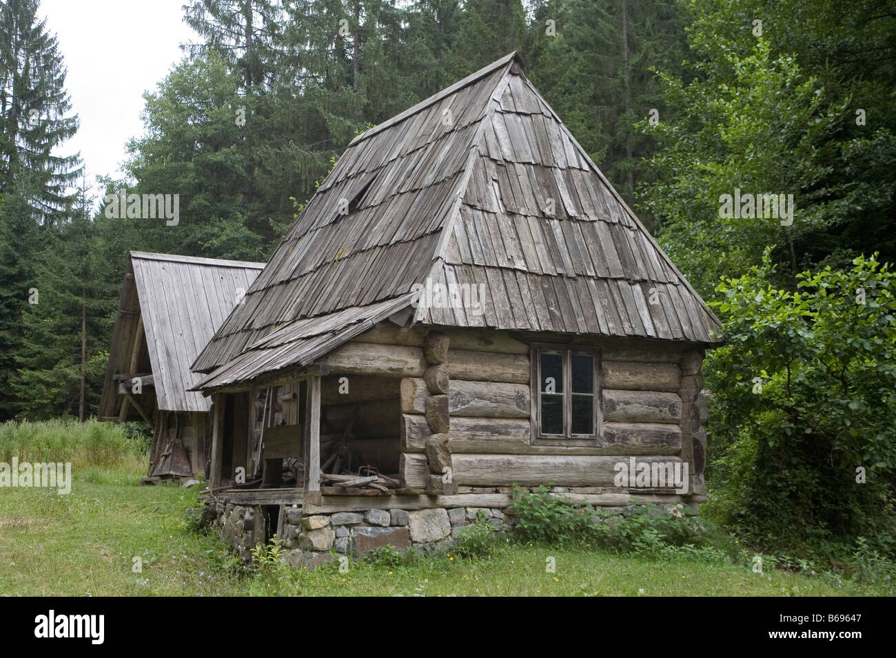 Bosnia and Herzegovina Preserved old Bosnian timber hut in Ecological ...