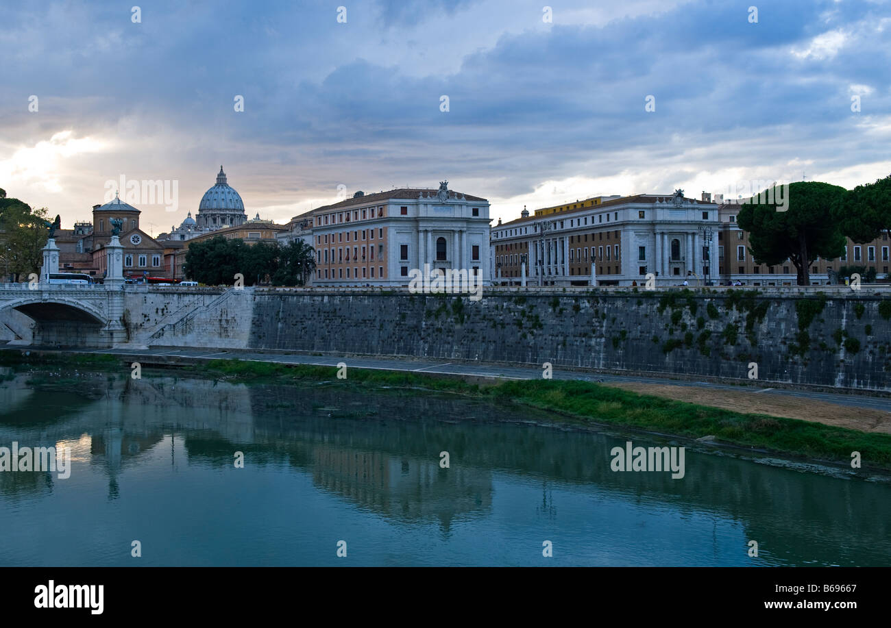 Rome view of Lungotevere Vaticano from S Angelo bridge Stock Photo - Alamy