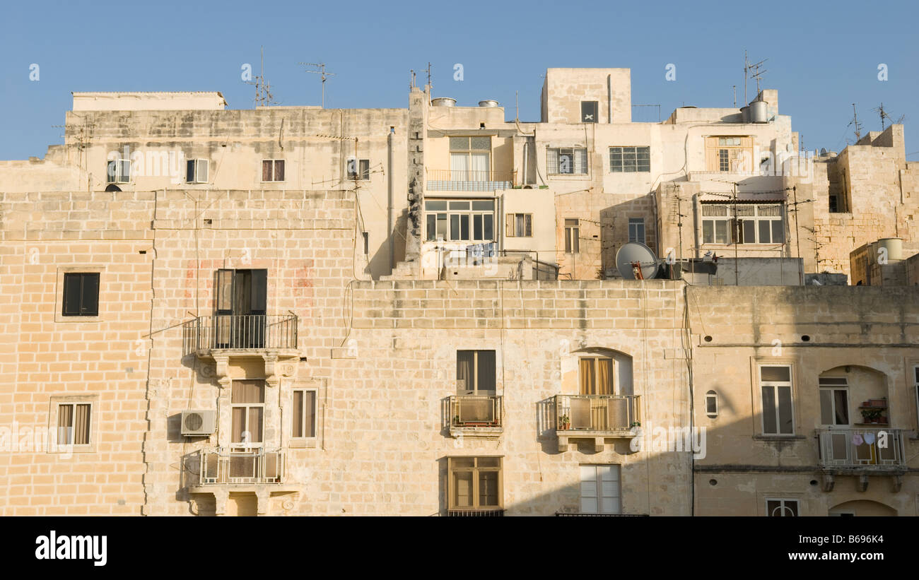 Apartment buildings near Fort St. Elmo, Valletta Malta Stock Photo - Alamy